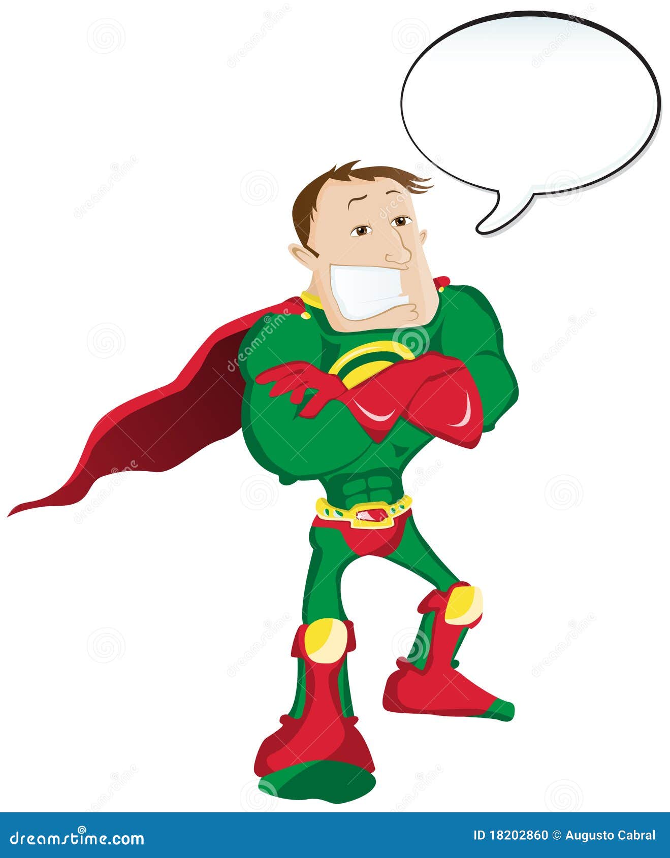 Super Hero with Speech Bubble Stock Vector - Illustration of character ...