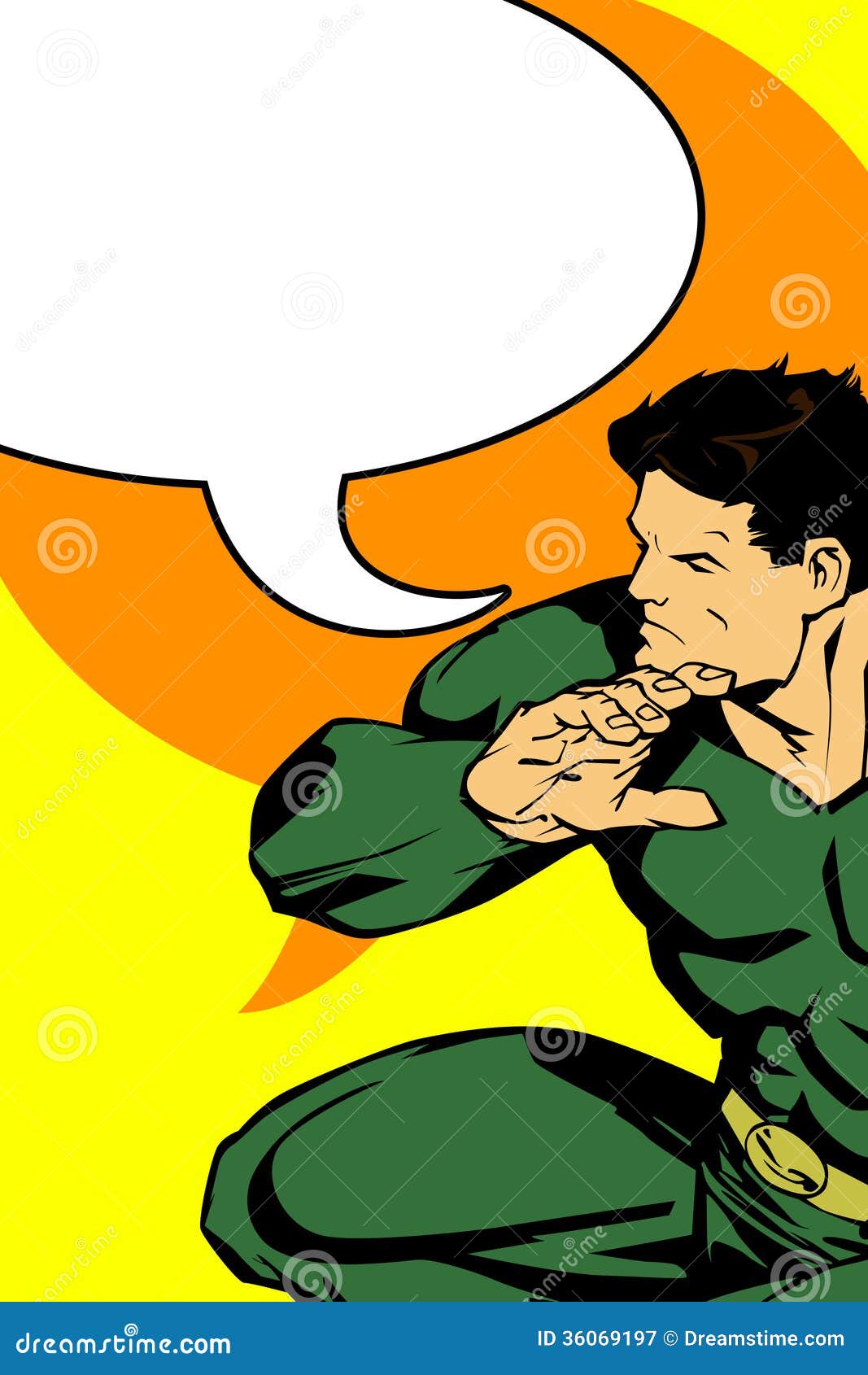 Super Hero with Speech Bubble Stock Illustration - Illustration of ...