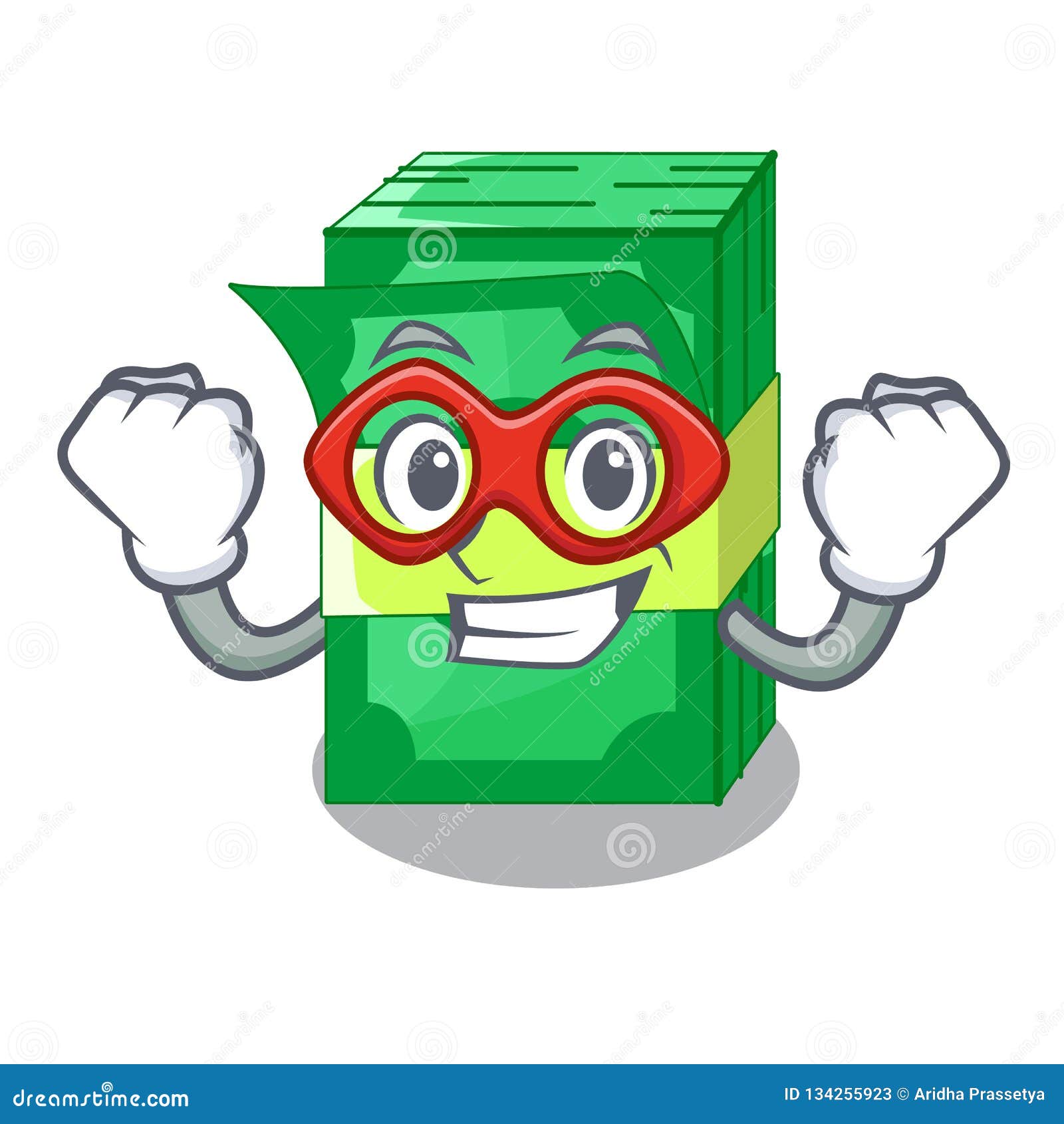 Super Hero Stack of Dollars Isolated on Mascot Stock Vector ...