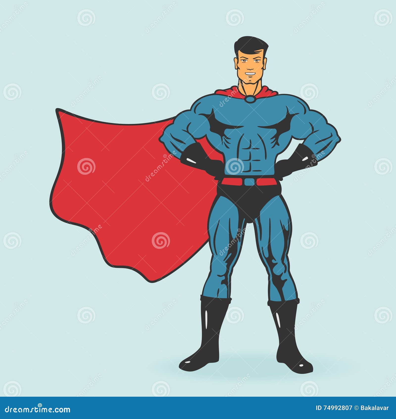 Super Hero Stand Vector Illustration Stock Vector - Illustration of ...