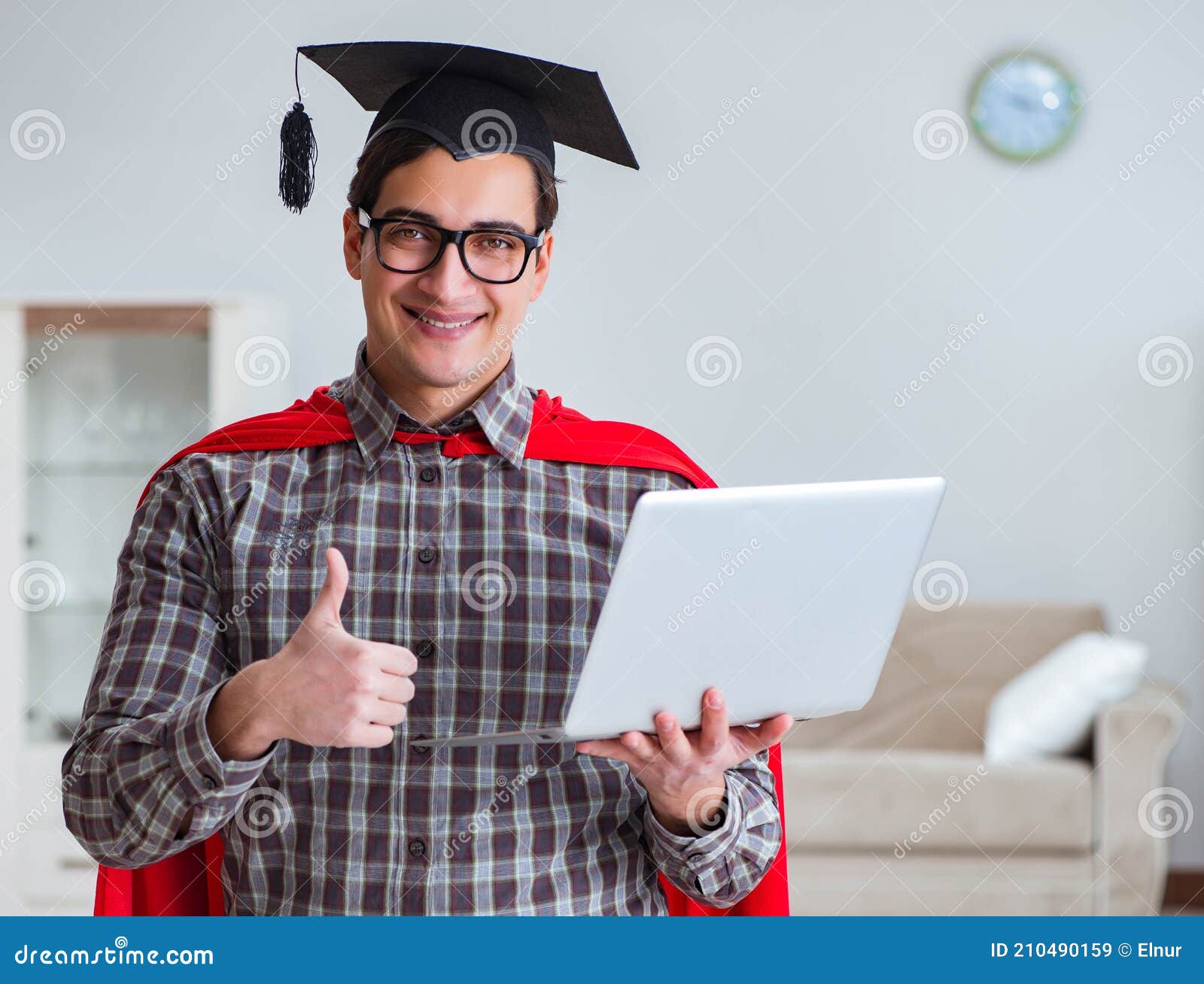 Super Hero Student with Books Studying for Exams Stock Image - Image of ...