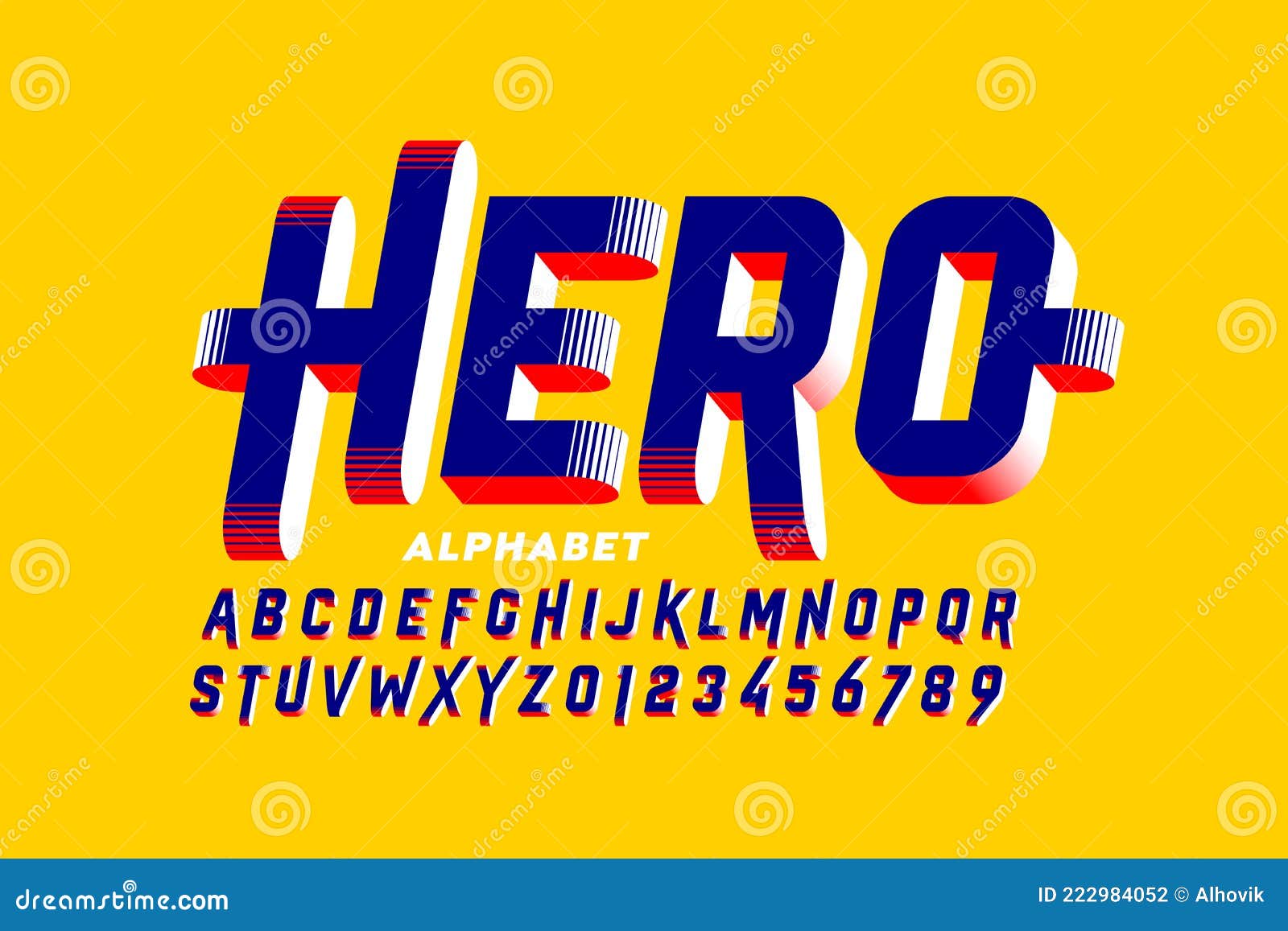Super Hero Style Comics 3d Font Stock Vector - Illustration of super ...