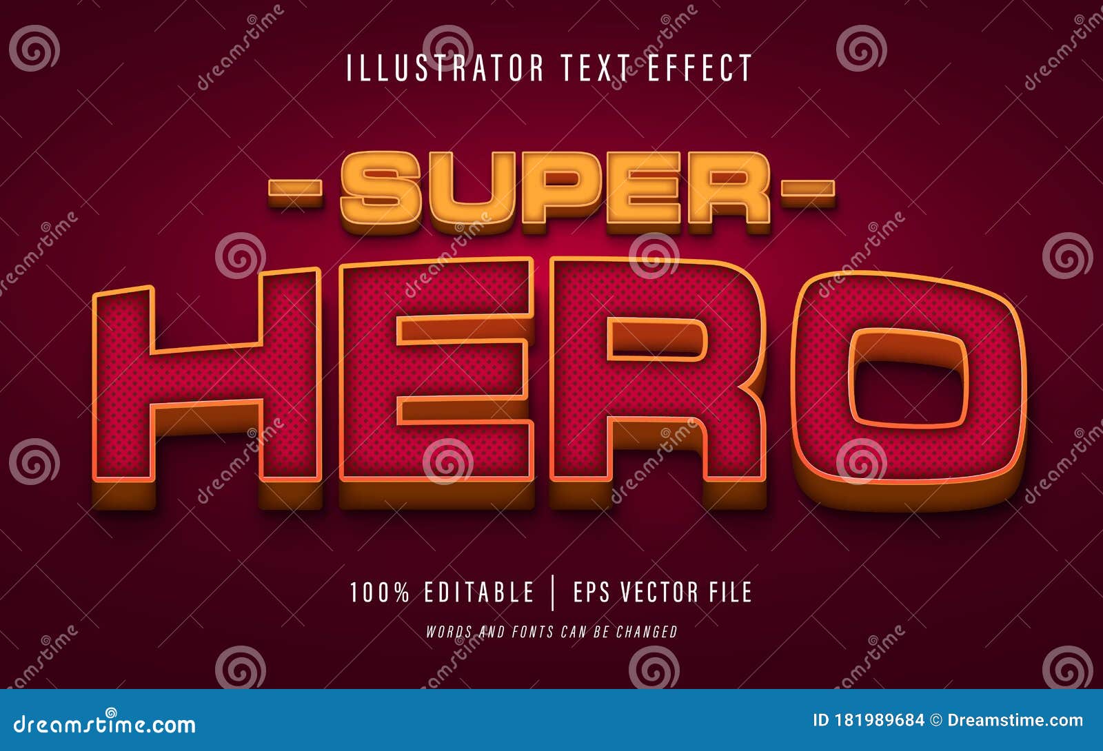 Super Hero Text 3d Effect - Editable Text Effect Stock Vector ...
