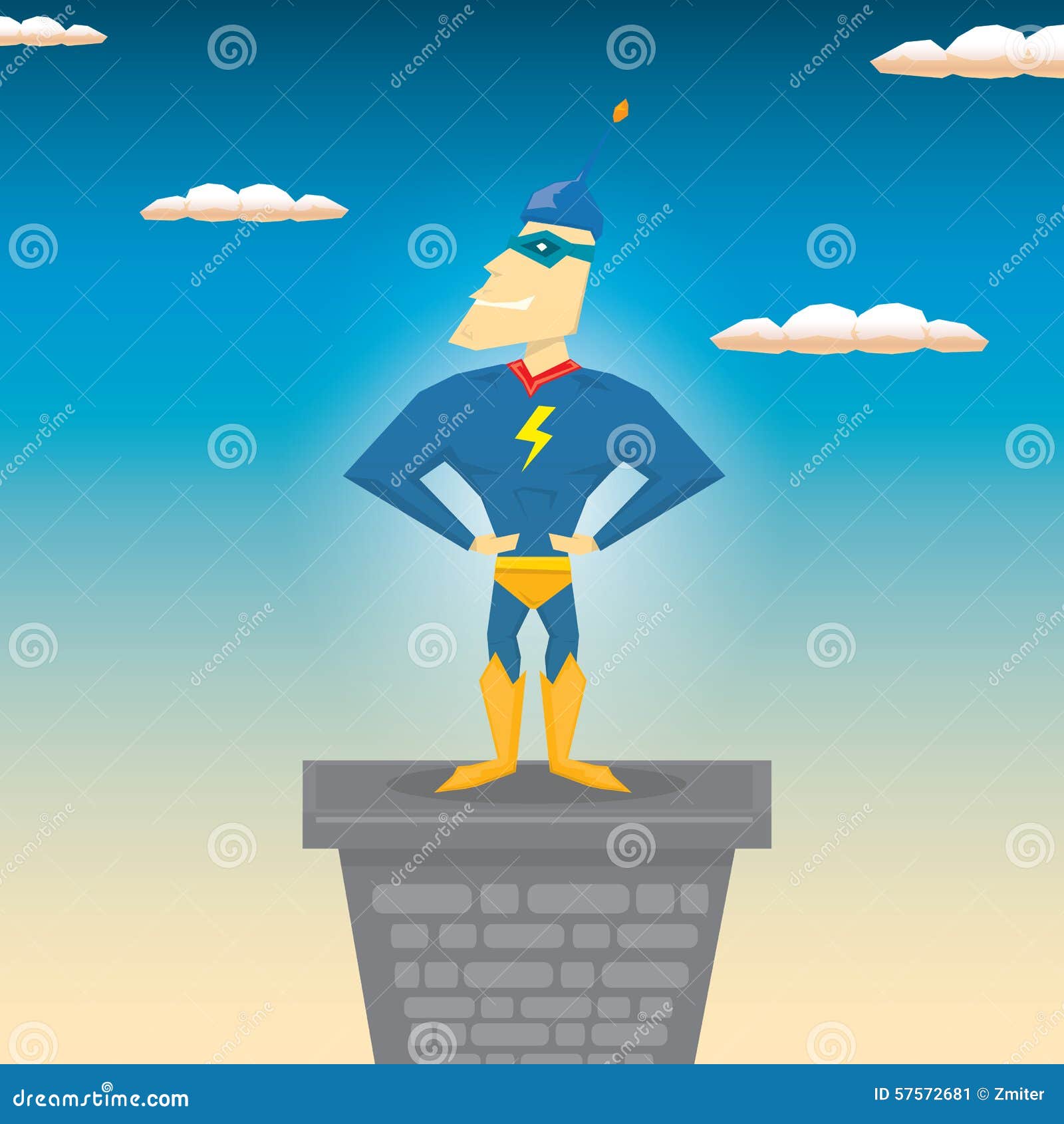 Super Hero. Vector Illustration Stock Vector - Illustration of captain ...