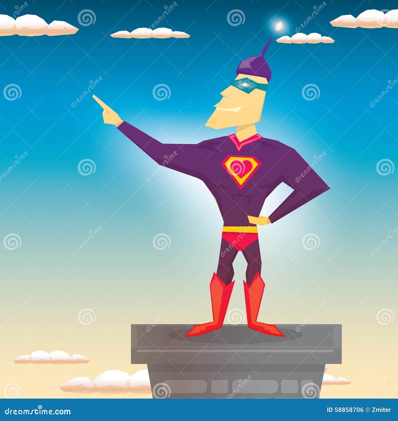 Super Hero. Vector Illustration Stock Vector - Illustration of mask ...