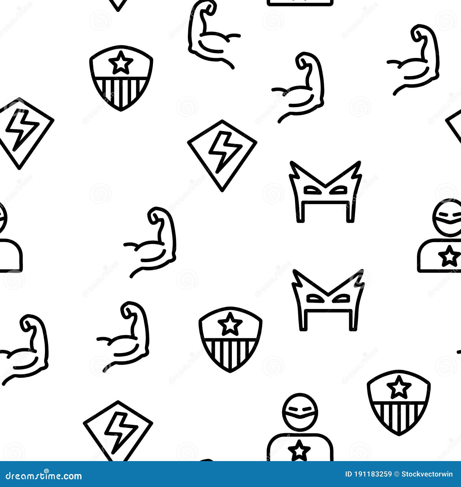 Super Hero Vector Seamless Pattern Stock Vector - Illustration of ...