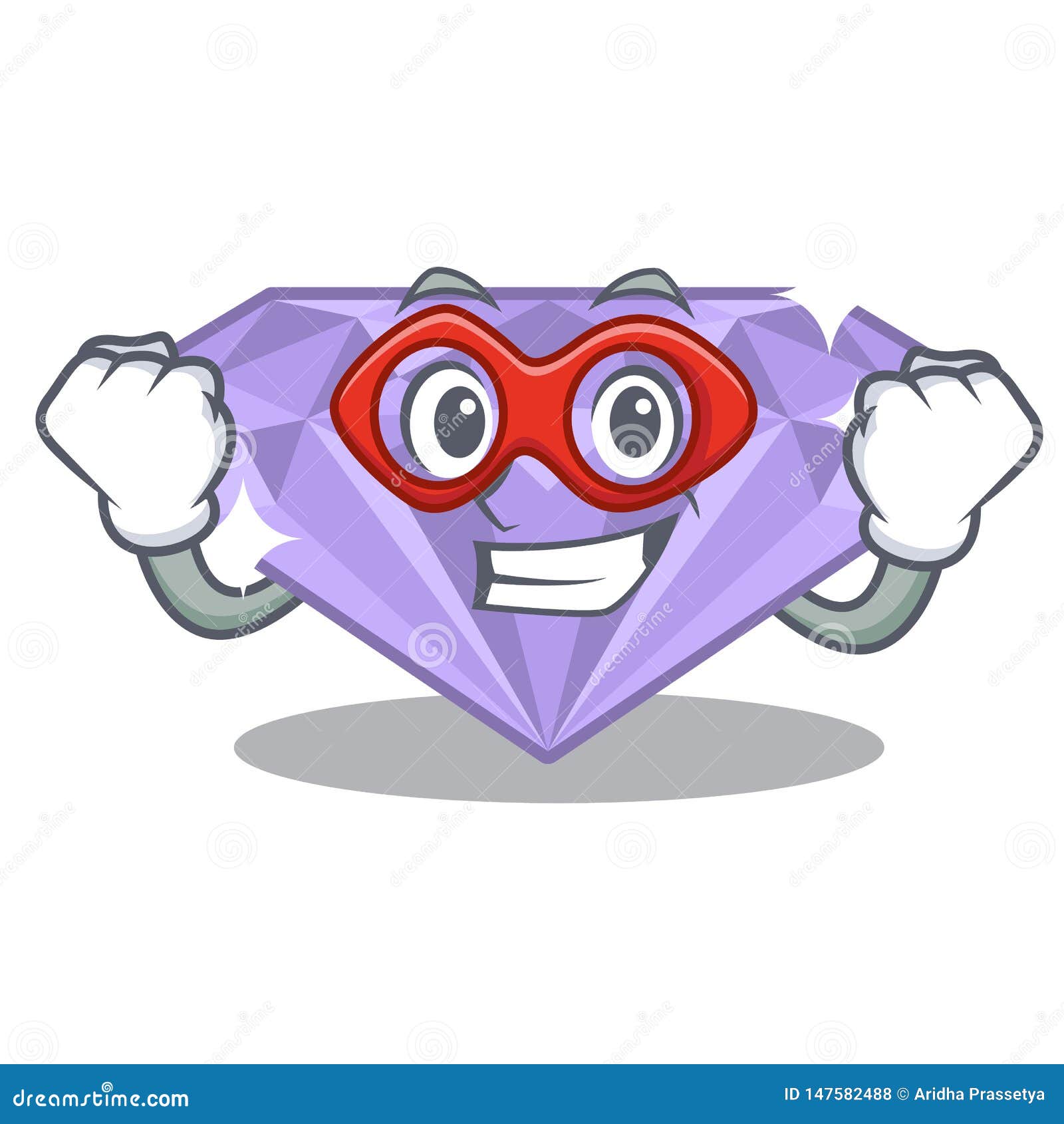 Super Hero Violet Diamond Isolated with the Character Stock Vector ...