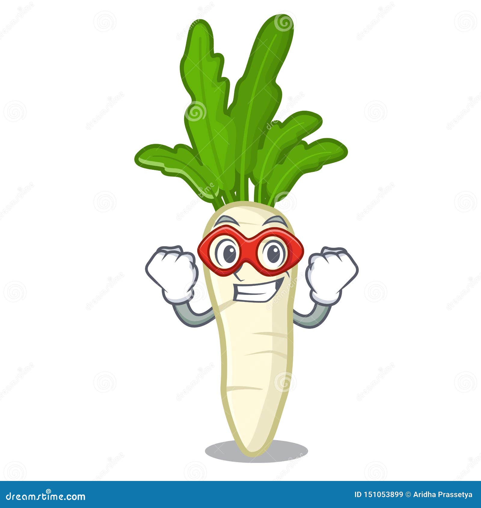 Super Hero White Radish Isolated with the Mascot Stock Vector ...