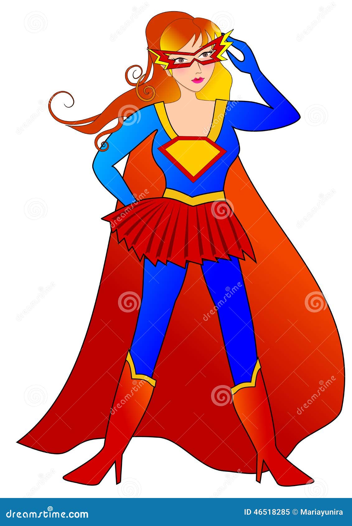 Super Hero Woman stock illustration. Illustration of costume - 46518285