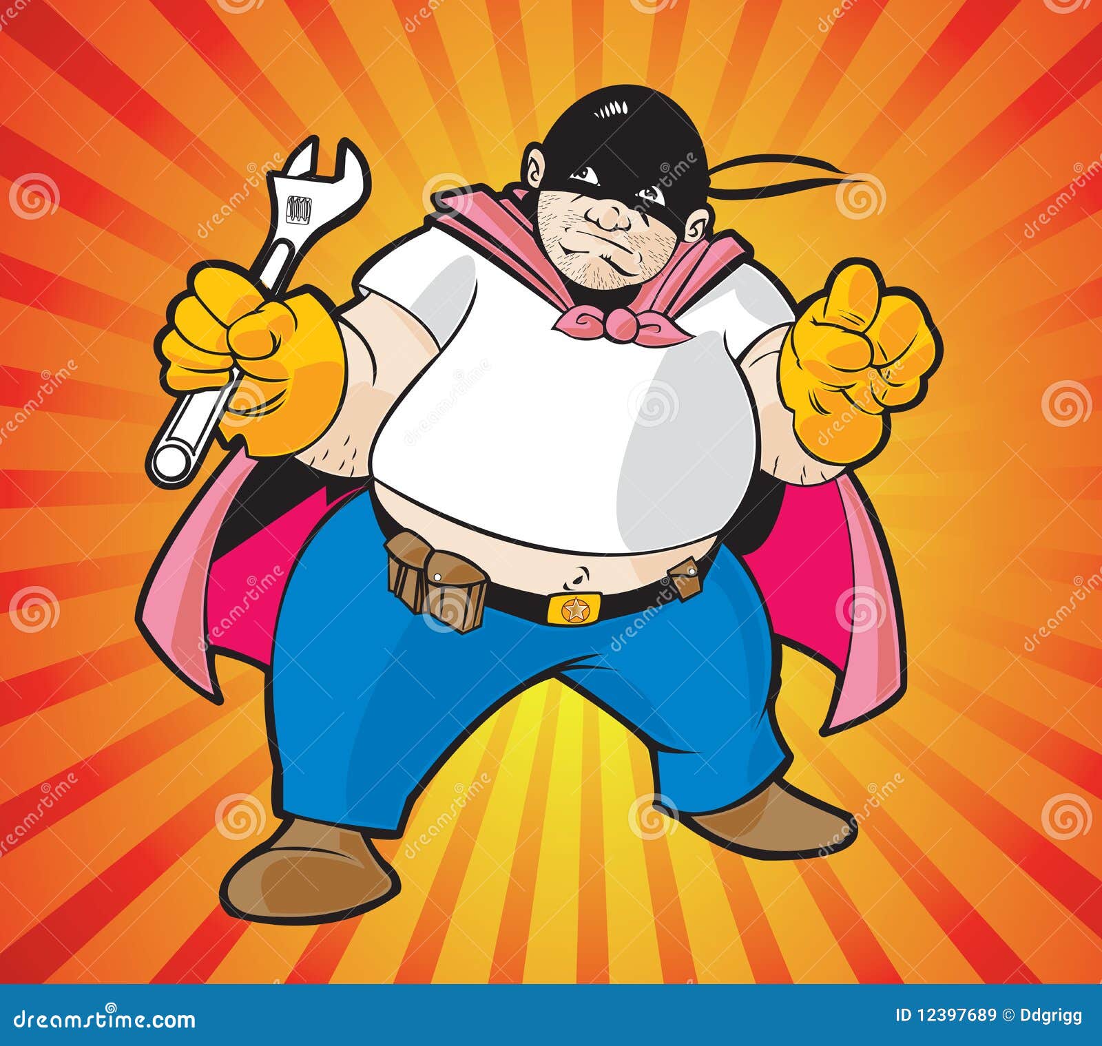 Super Hero Worker stock vector. Illustration of mask - 12397689