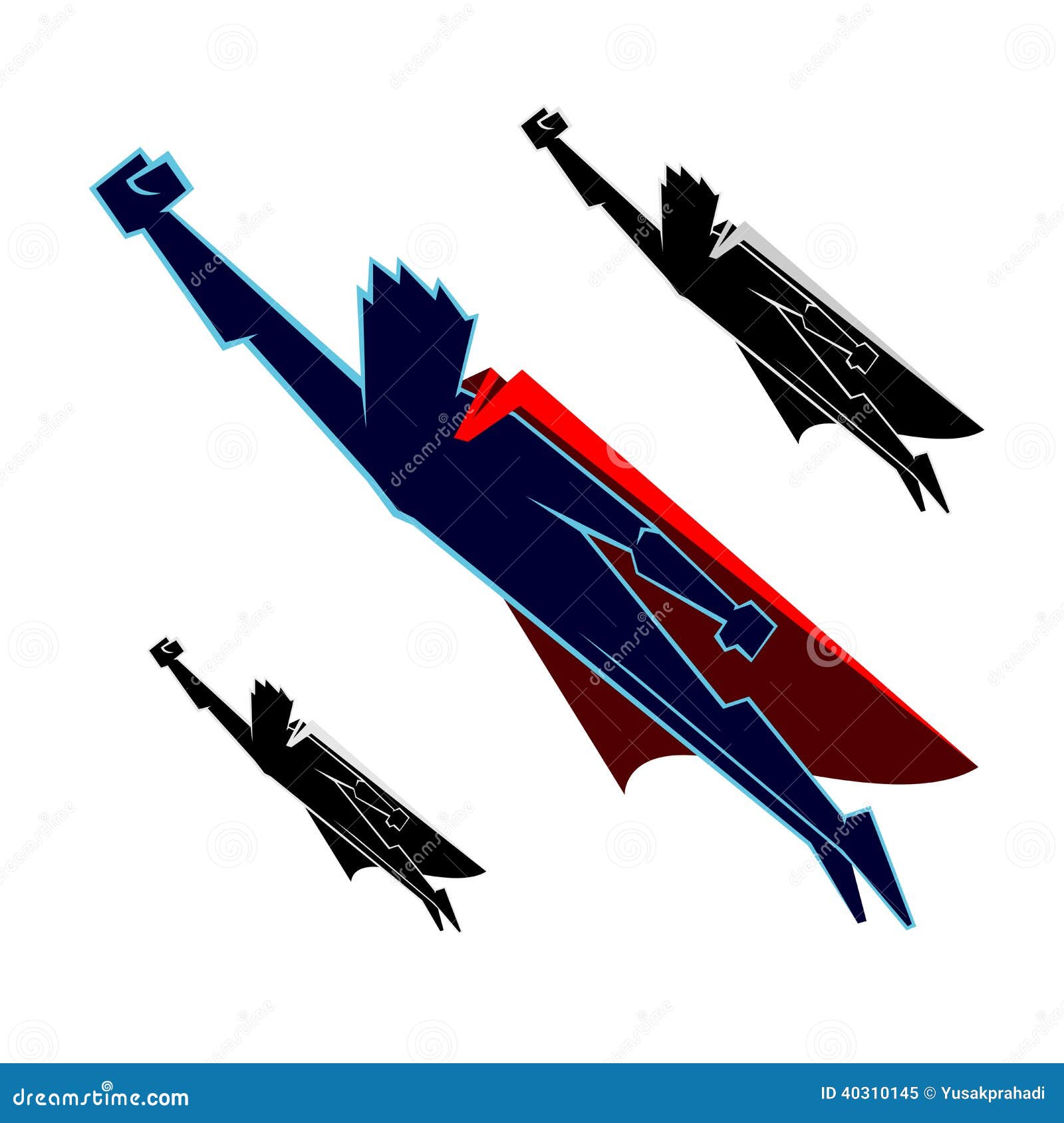 Super Heroes Flying stock vector. Illustration of pride - 40310145