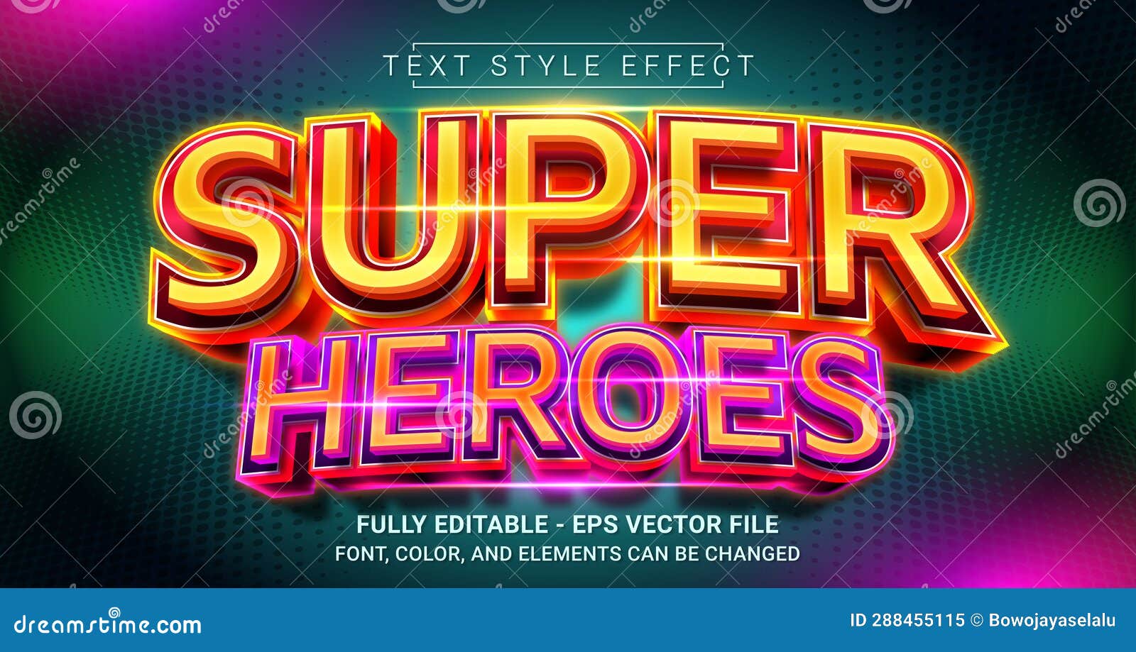 Super Heroes Text Style Effect. Editable Graphic Text Template Stock ...