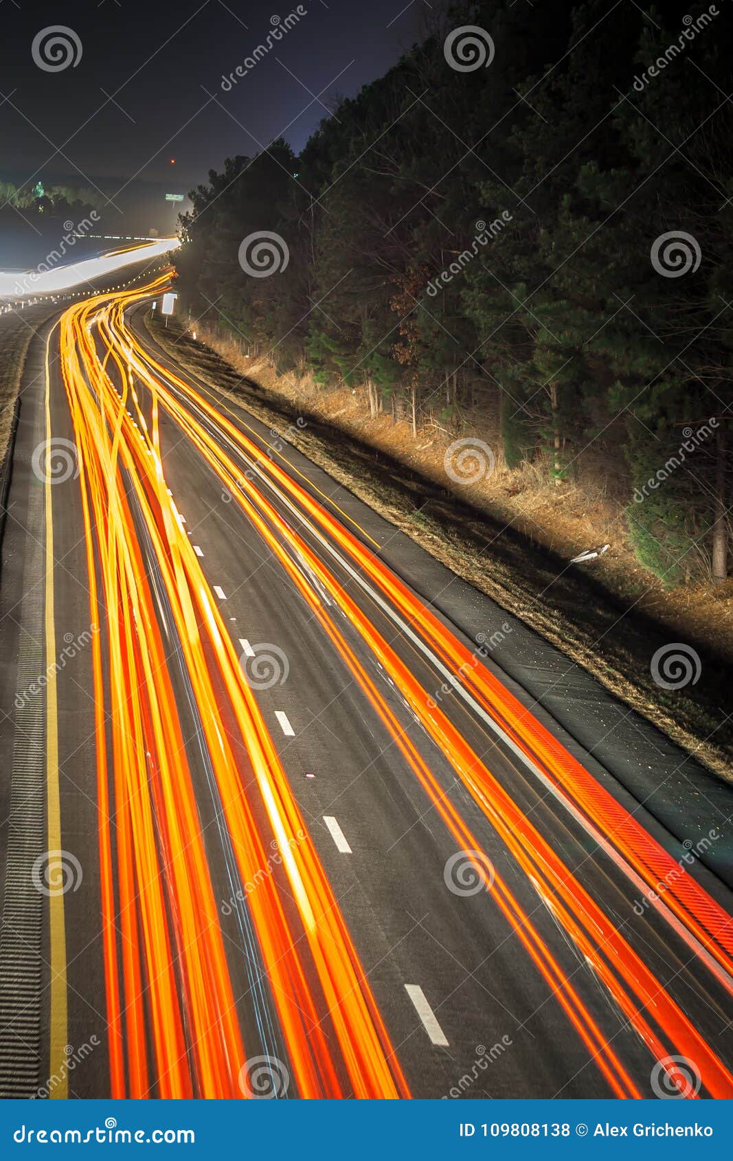 Super Highway with High Volume of Cars at Night Stock Photo - Image of ...