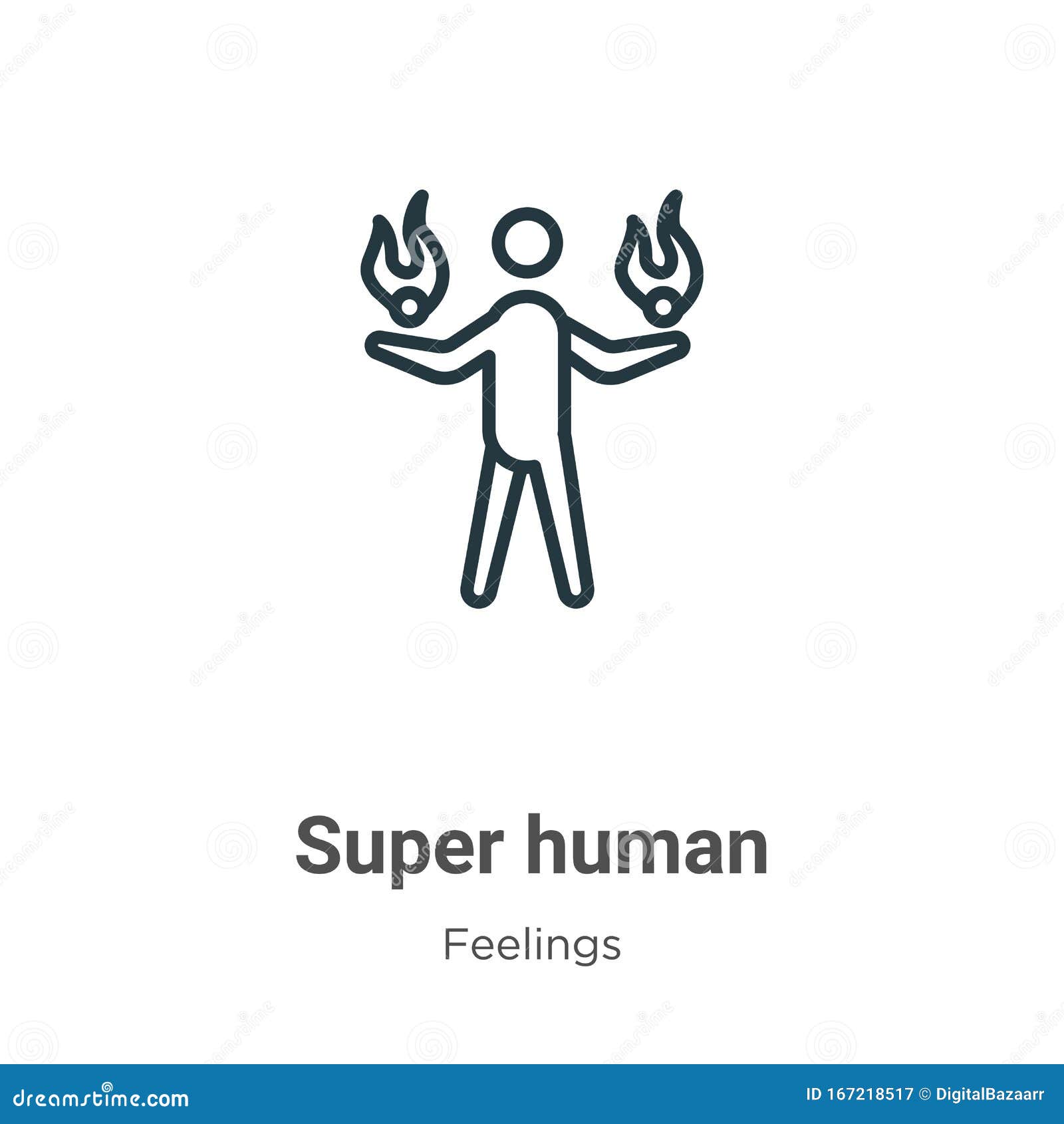Super Human Outline Vector Icon. Thin Line Black Super Human Icon, Flat ...