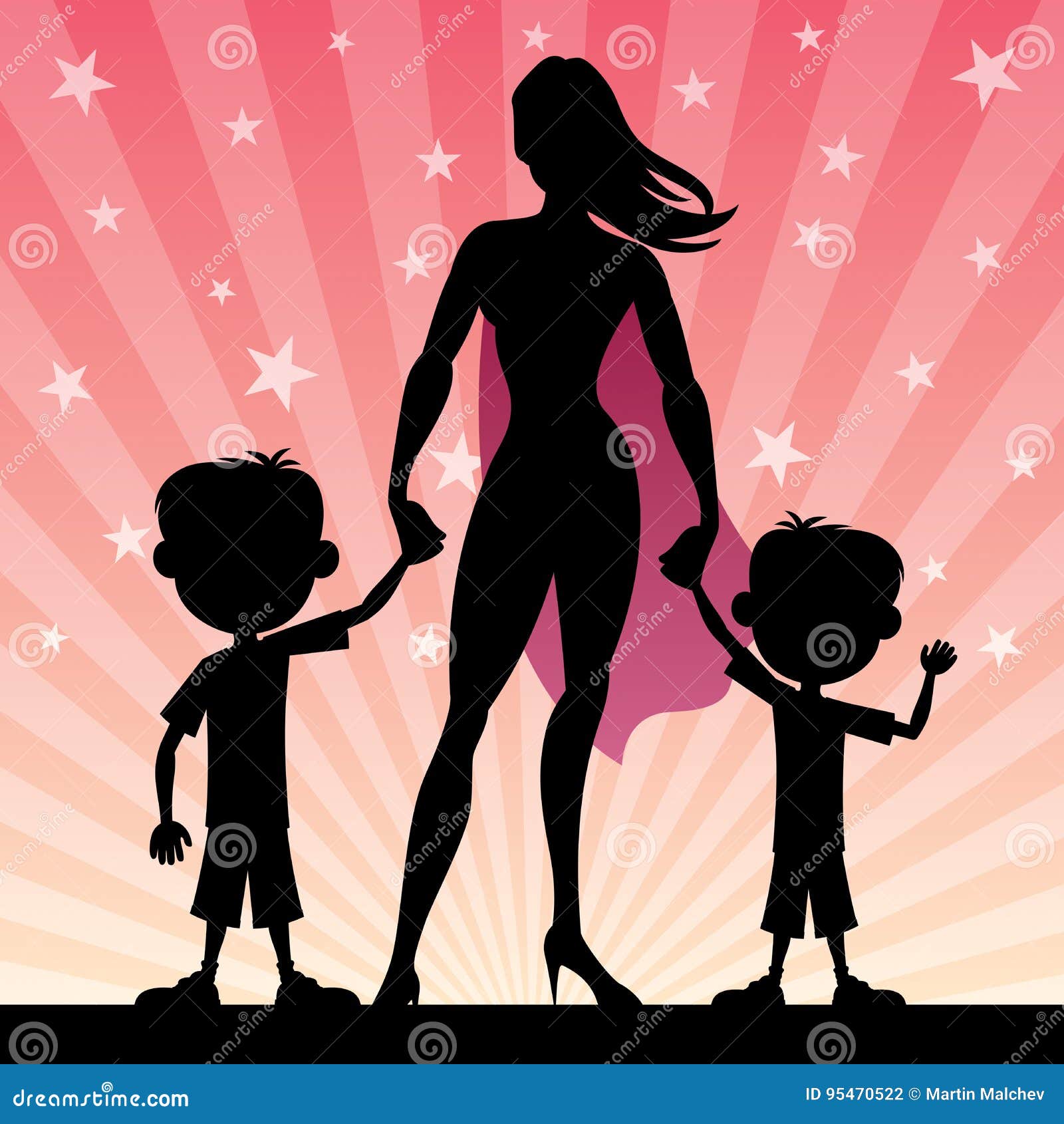Super Mamma 2 Zonen vector illustratie. Illustration of mama - 95470522