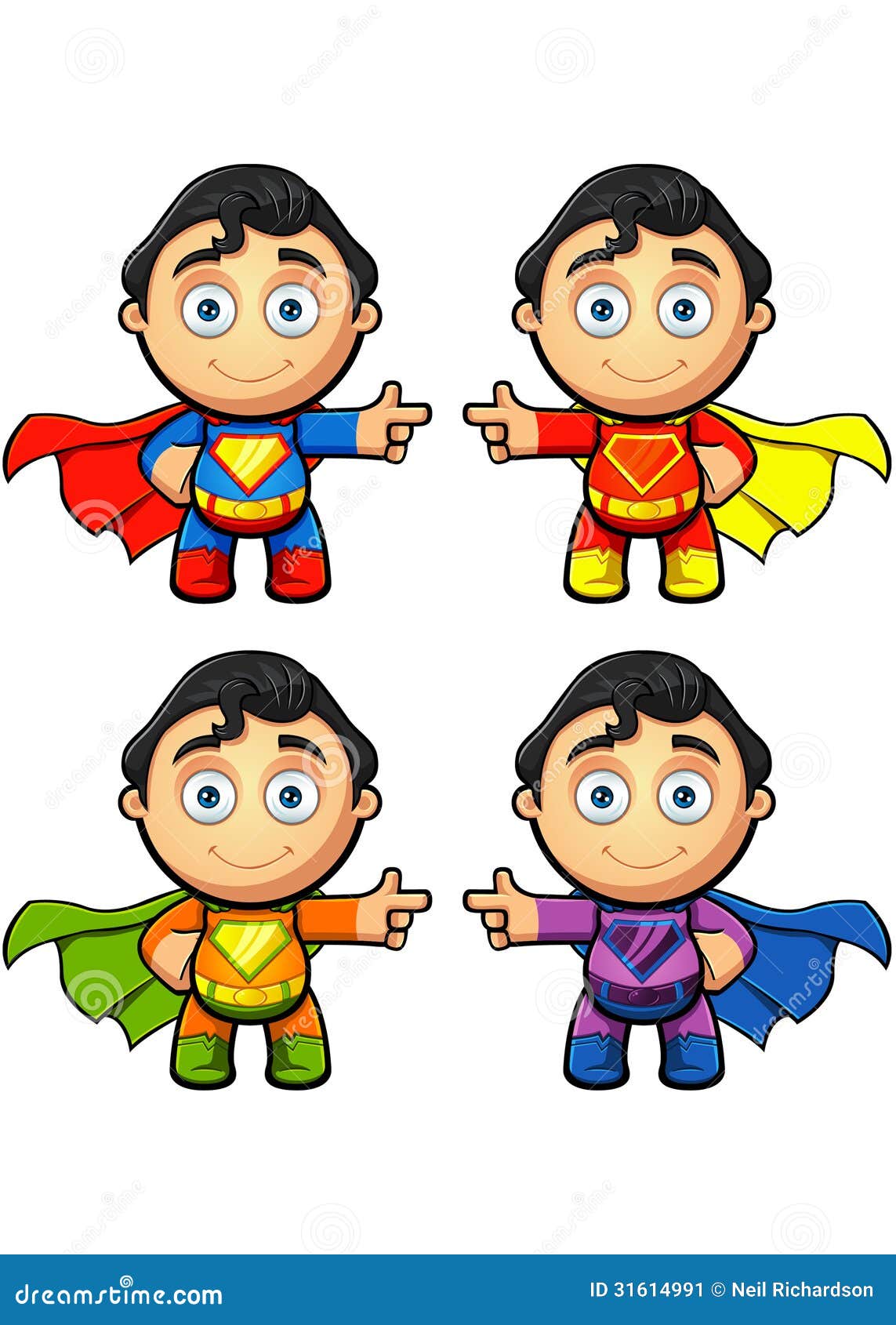 A Super Man Character - Pointing Stock Vector - Illustration of ...