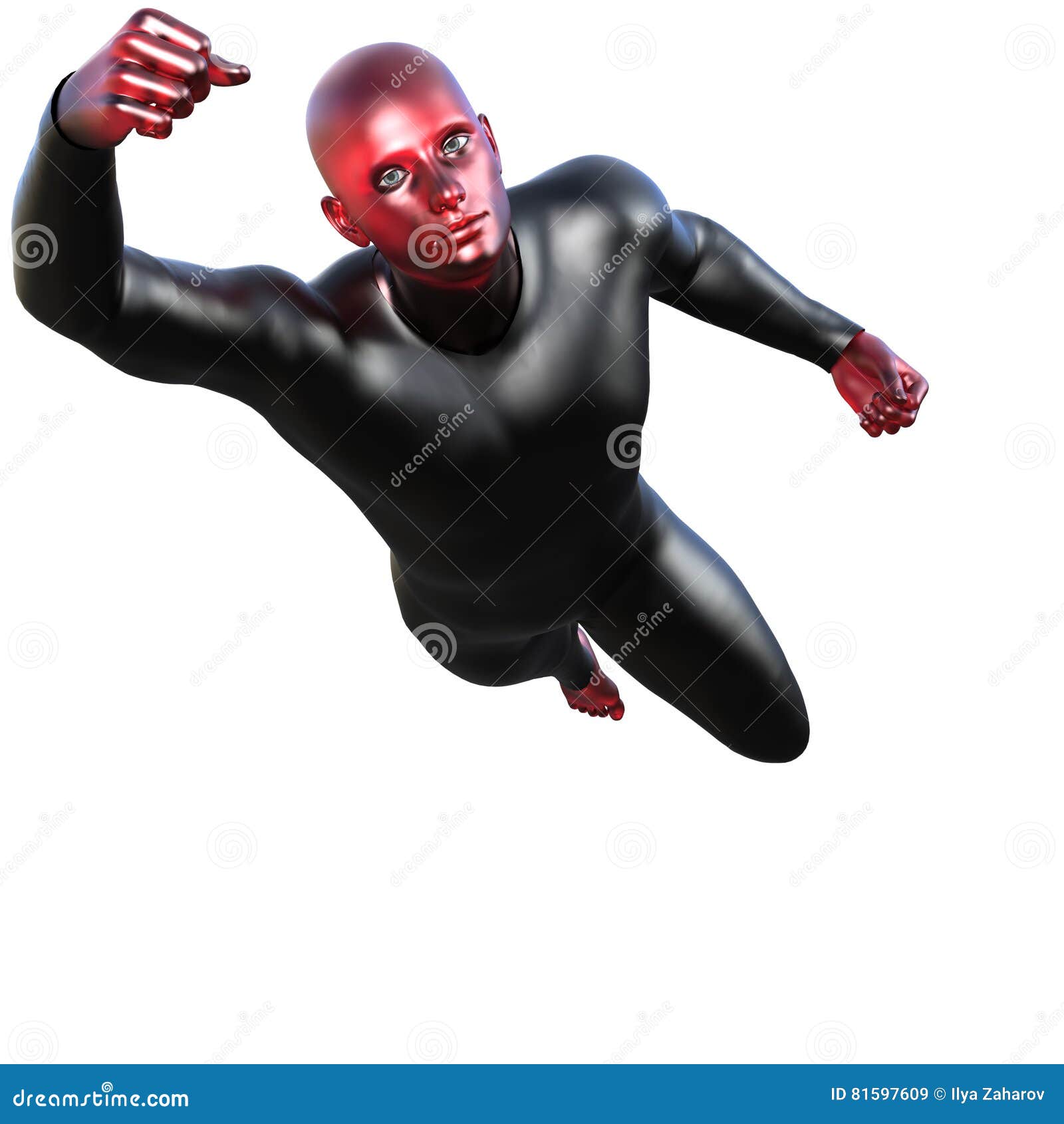 Super Man Hero of the Red Rubber Stock Illustration - Illustration of ...