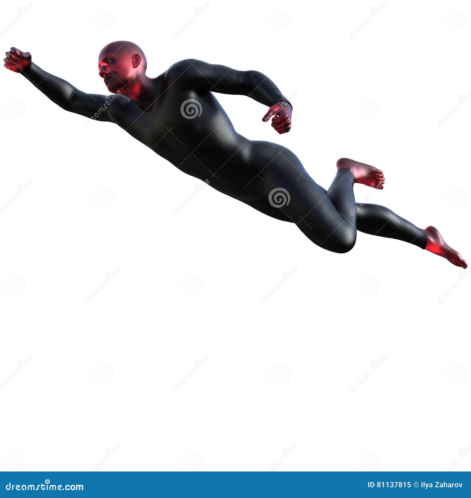 Super Man Hero of the Red Rubber Stock Illustration - Illustration of ...