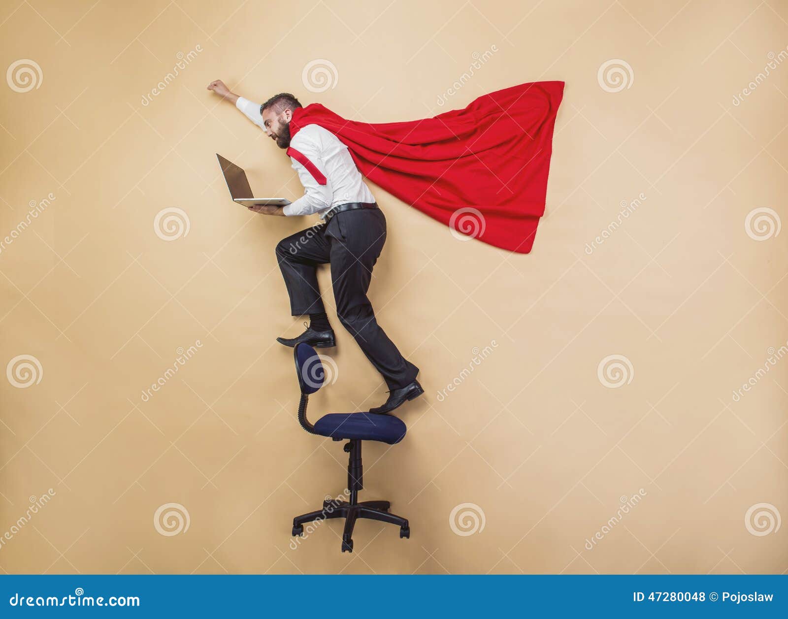 Super manager stock photo. Image of jump, cape, chair - 47280048