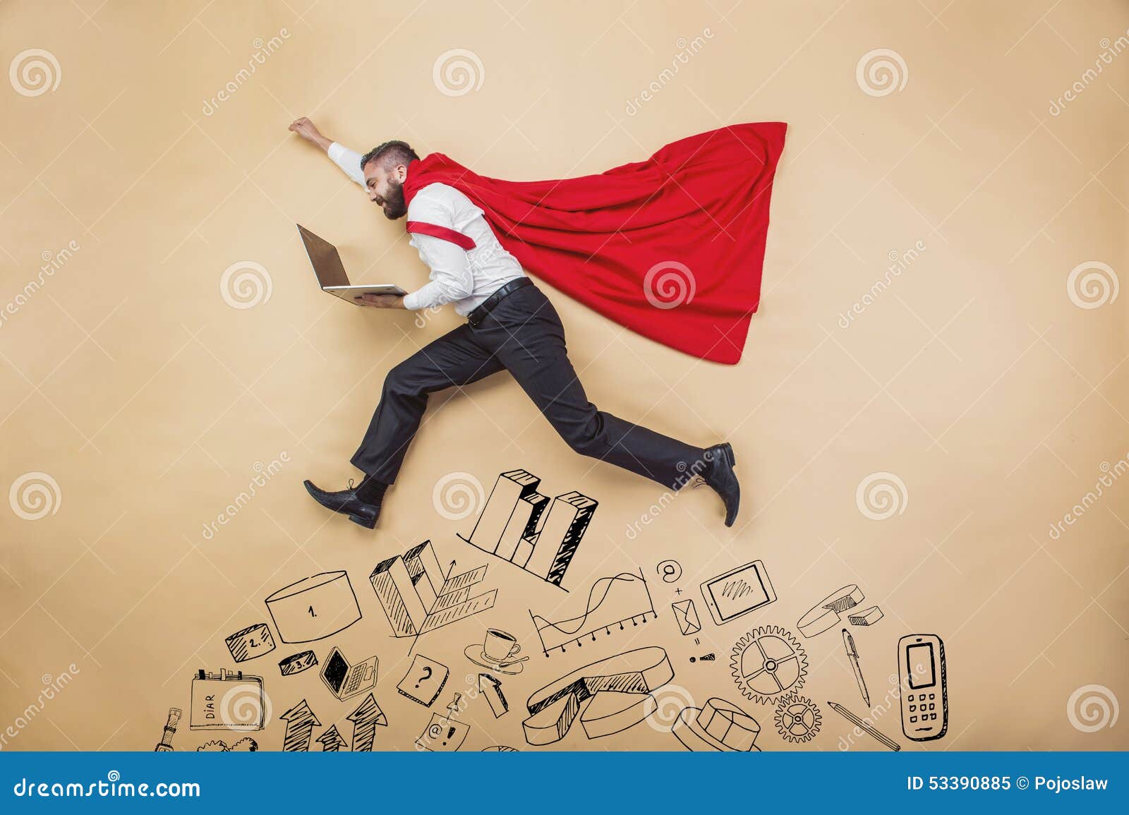 Super manager stock image. Image of business, diary, laptop - 53390885