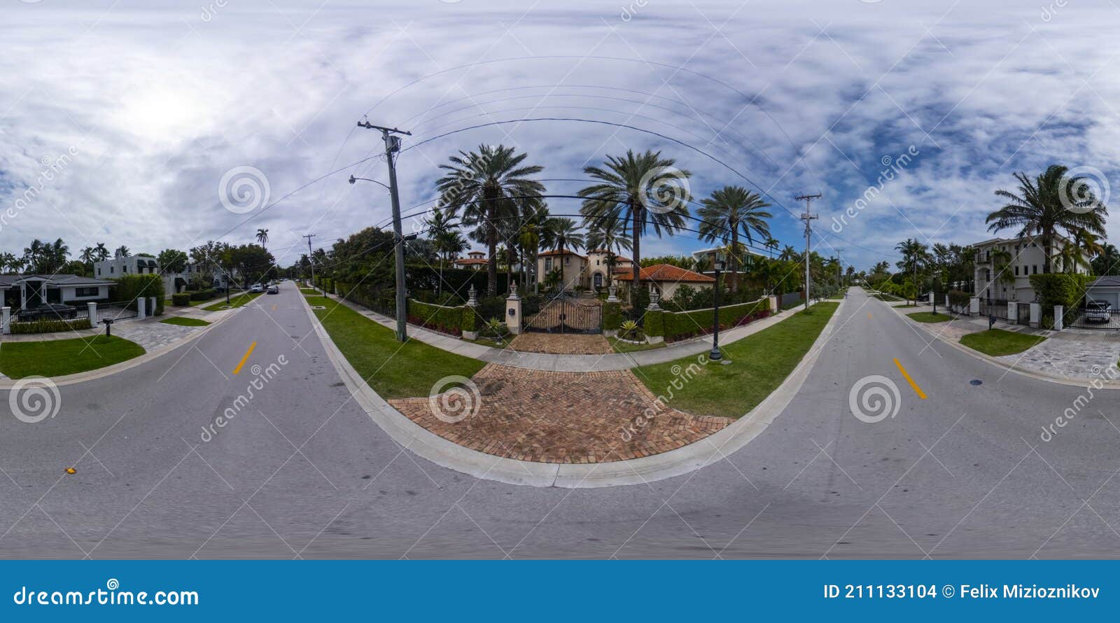 Super Mansions in Miami Beach FL 360 Equirectangular Image Stock Photo ...