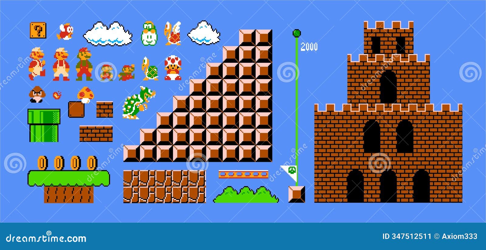 Super Mario Bros. 1985, Nintendo Stock Vector - Illustration of famicom ...