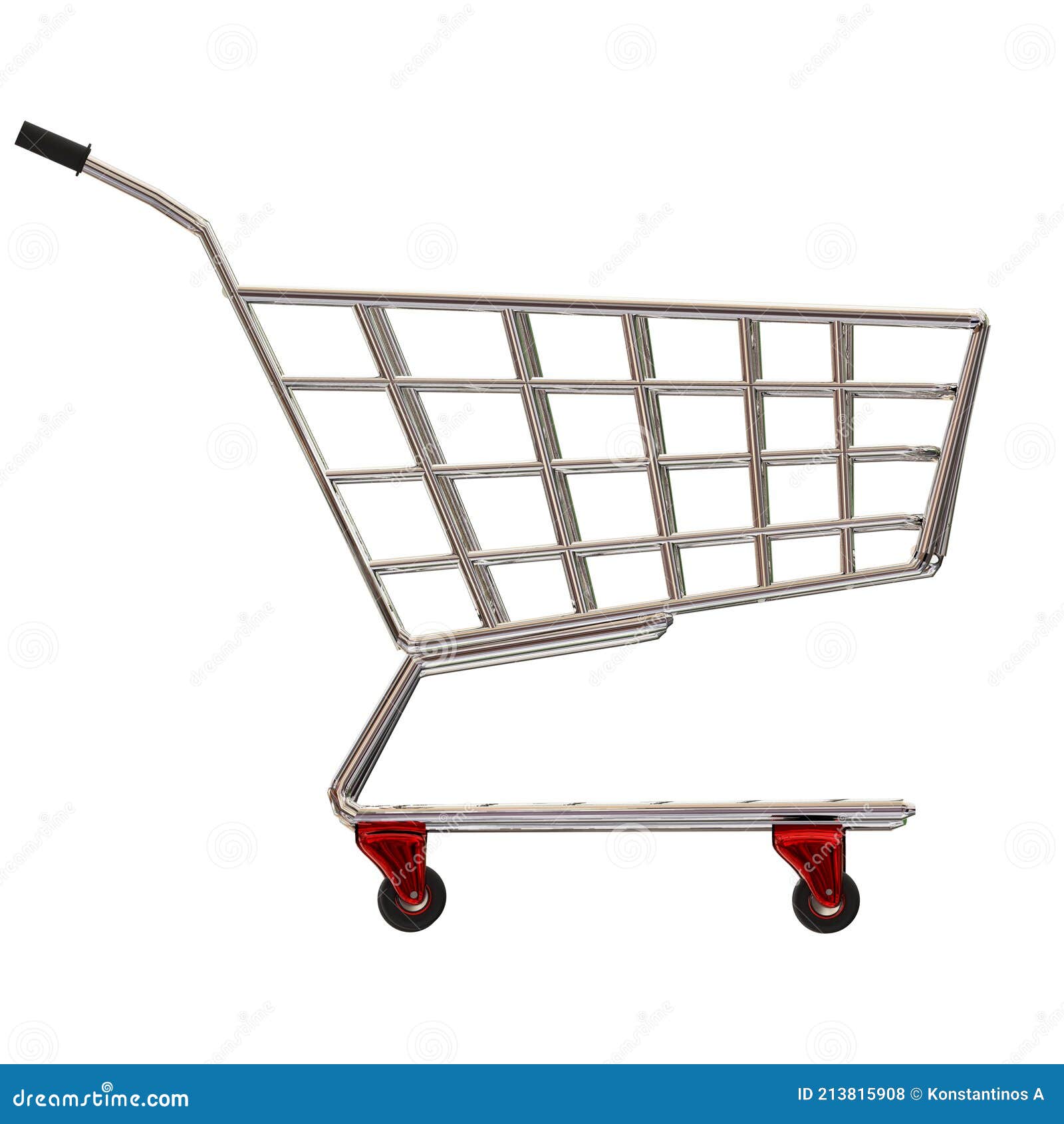 Super Market Trolley Side View Isolated- 3d Rendering Stock ...