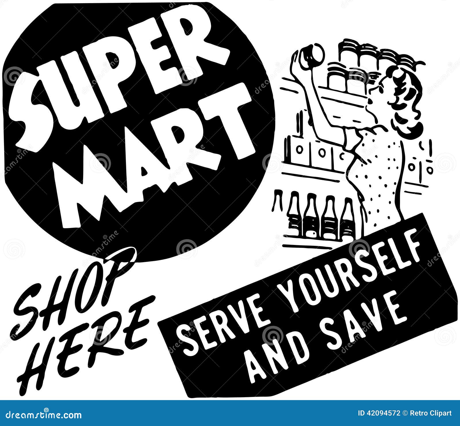 Super Mart stock vector. Illustration of foods, roasts - 42094572