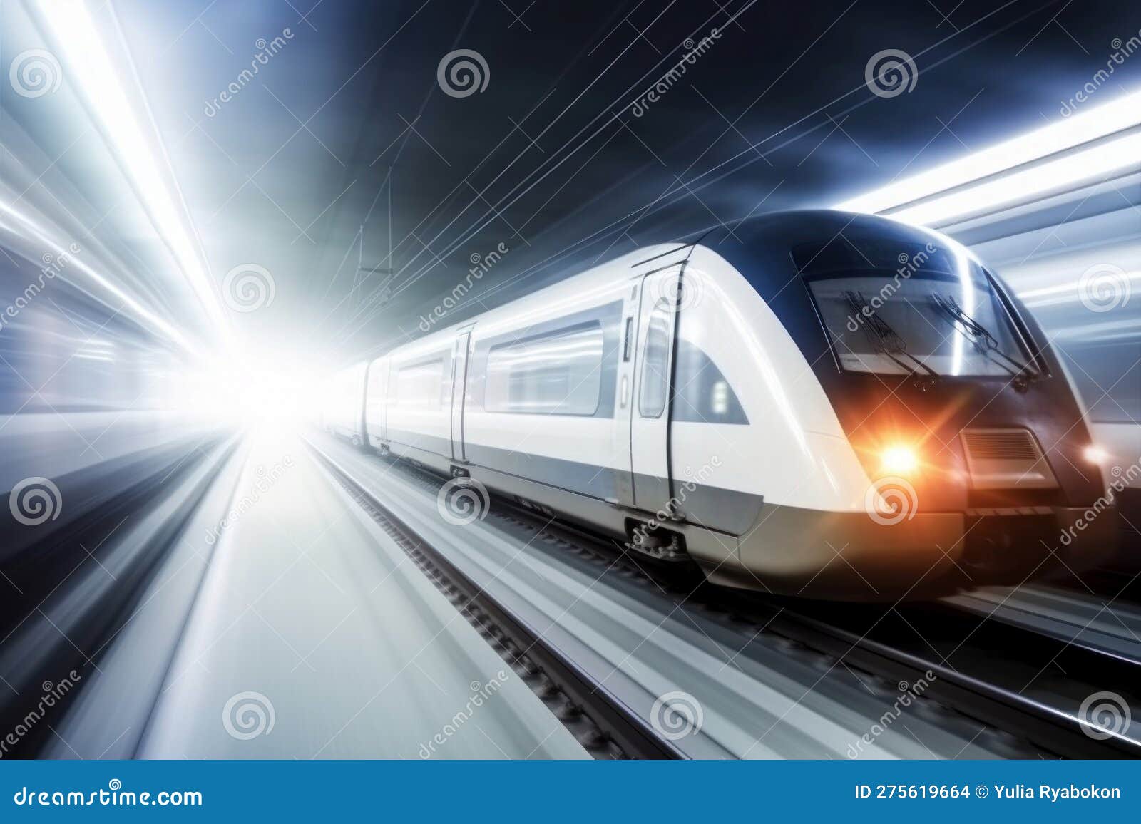 Super Modern Speed City Train. Generate Ai Stock Illustration ...