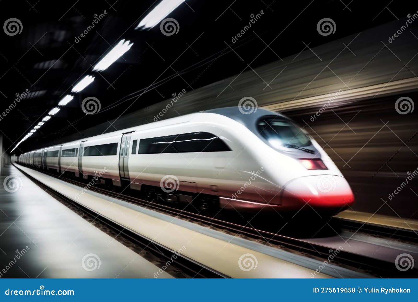 Super Modern Speed Train. Generate Ai Stock Illustration - Illustration ...