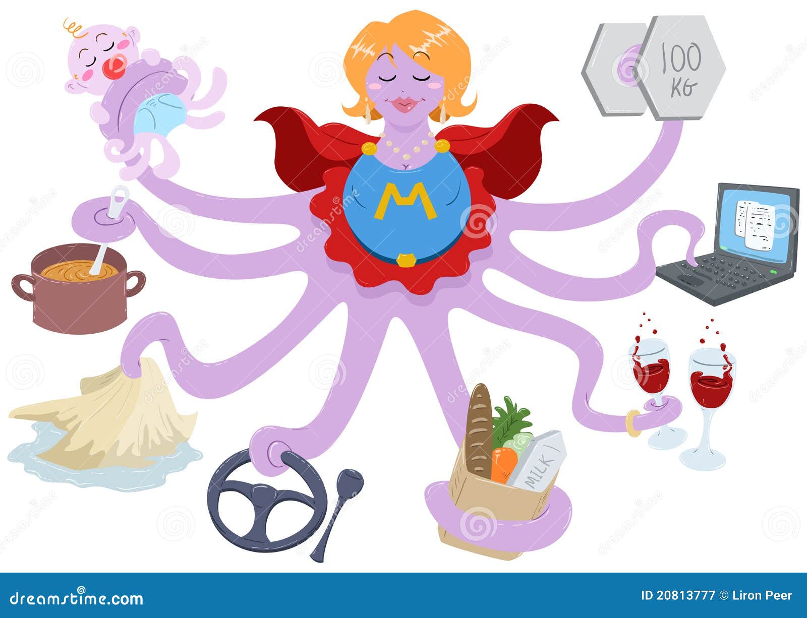 Super Mom stock vector. Illustration of green, brown - 20813777