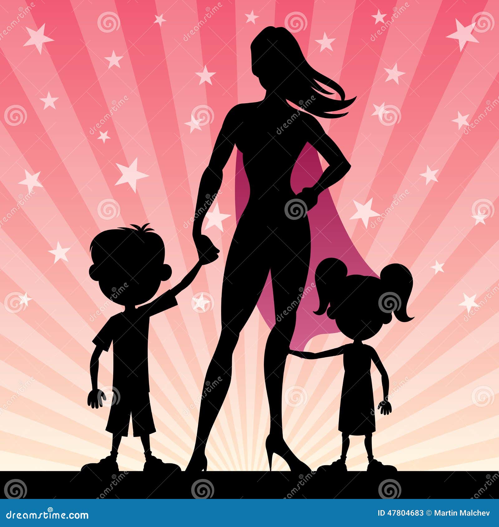 Super Mom stock vector. Illustration of comic, child - 47804683