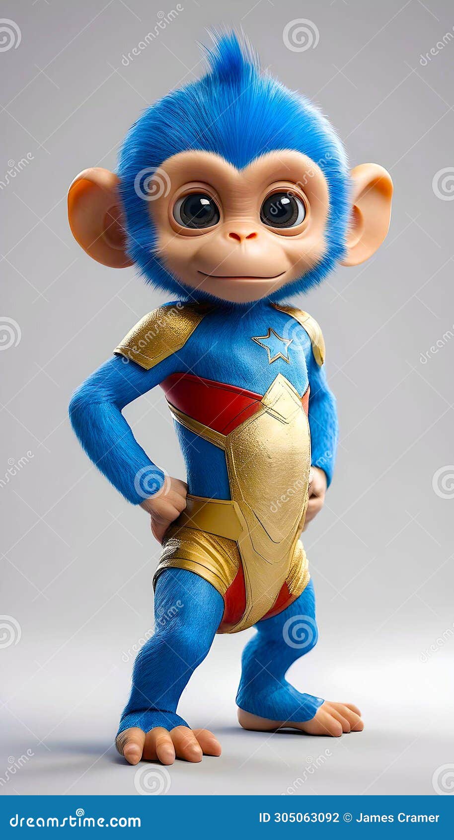 Super Monkey in His SuperHero Suit Stock Illustration - Illustration of ...