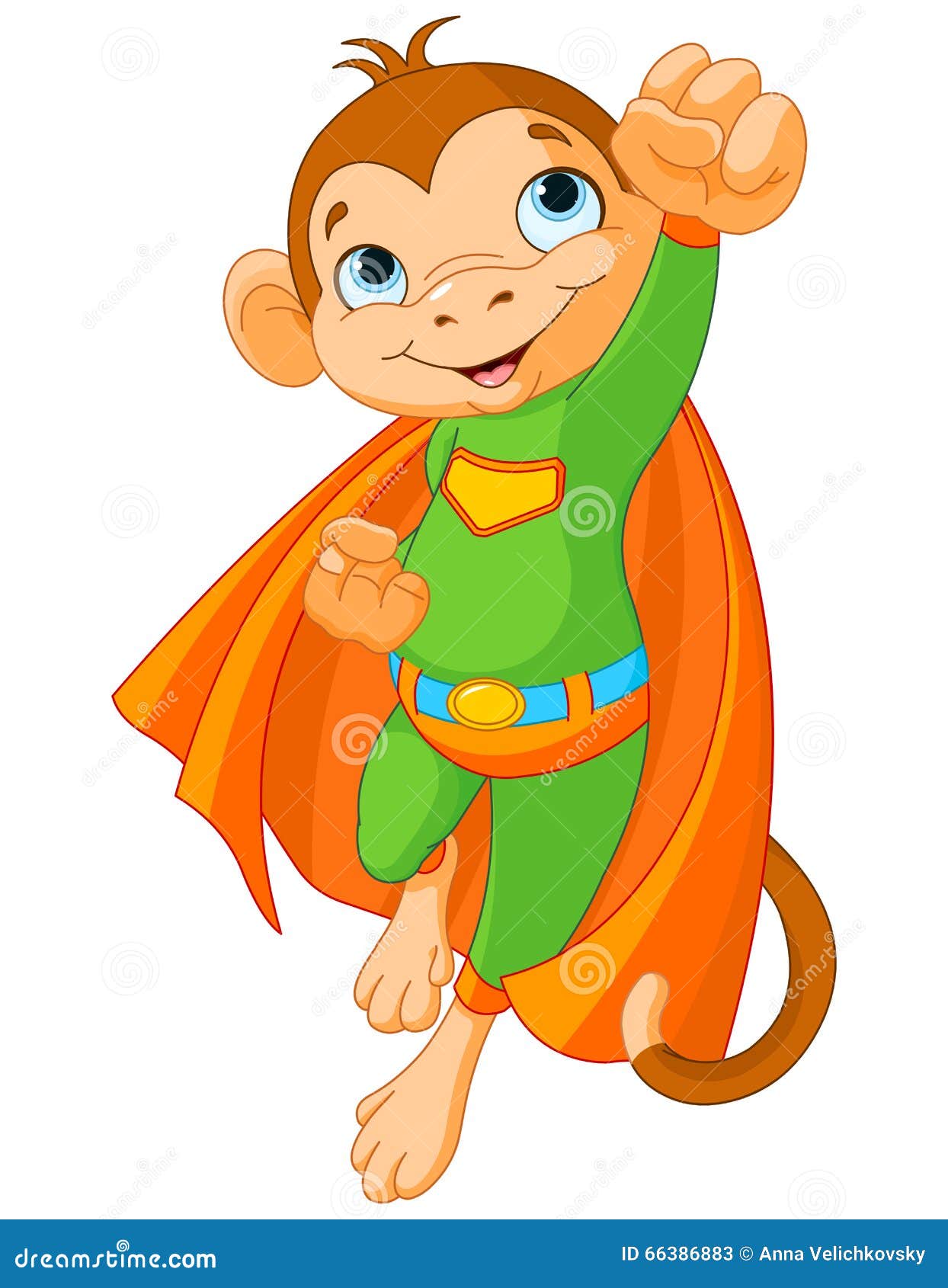 Super Monkey stock vector. Illustration of cape, clipart - 66386883
