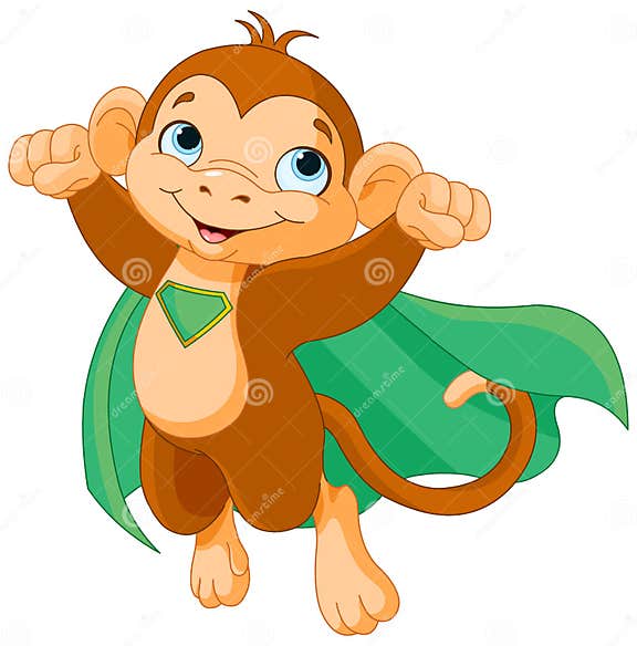 Super Monkey stock vector. Illustration of monkey, cartoons - 66974401