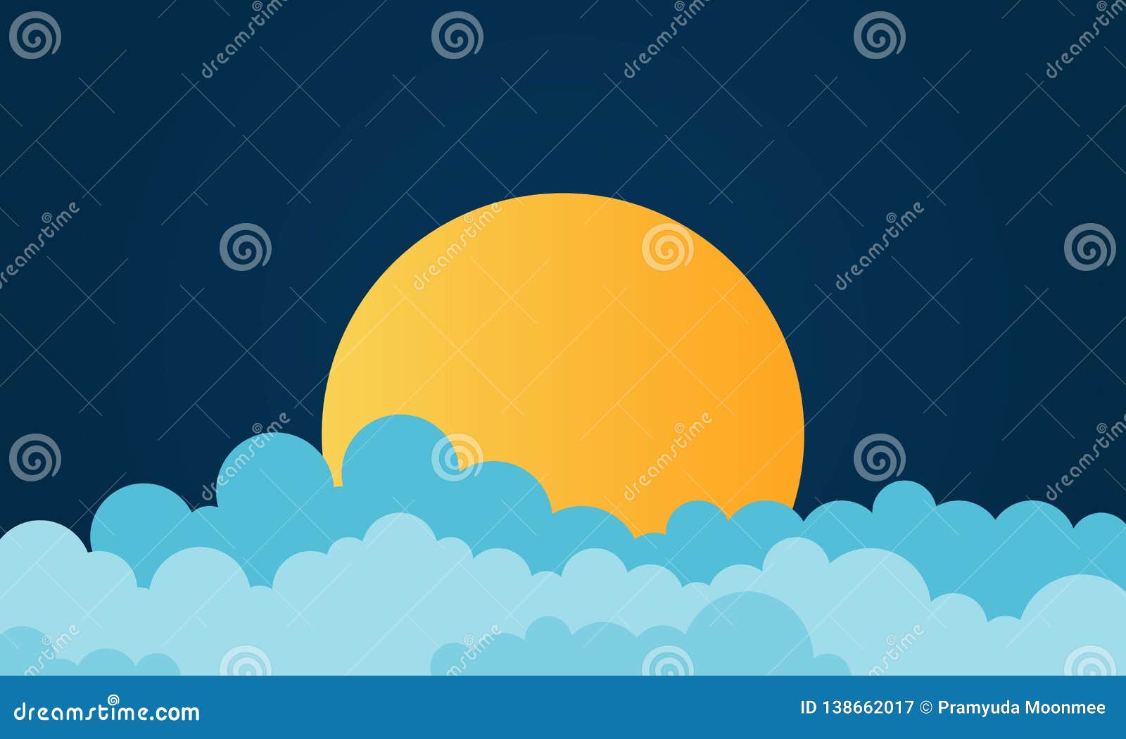 Super Moon. Attractive Vector Of Background Night Sky With Cloudy And ... Super Moon. Attractive Vector Of Background Night Sky With Cloudy And ...