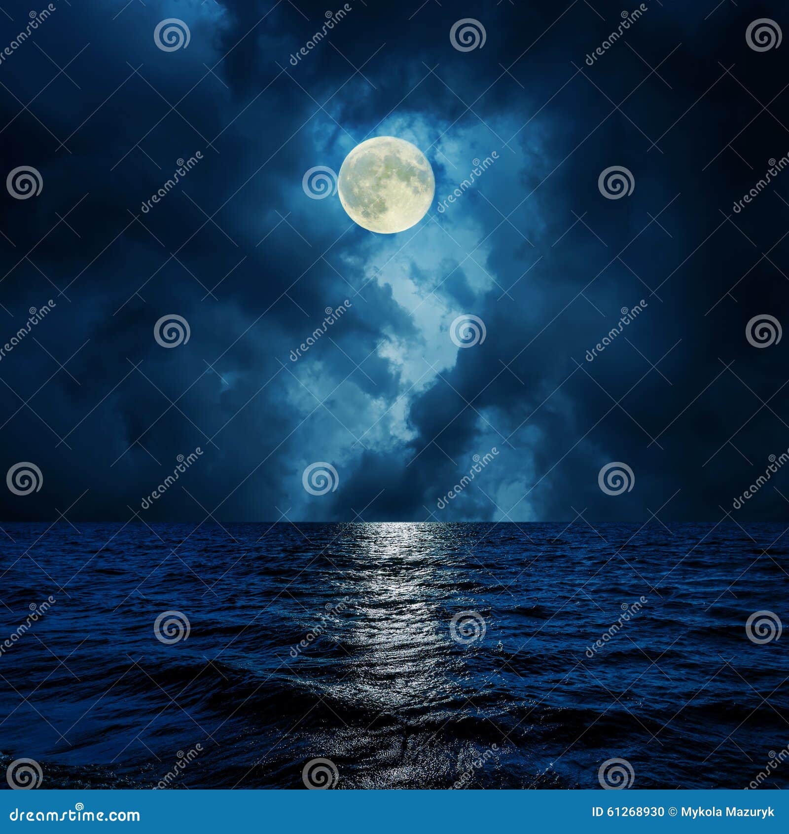 Super Moon in Clouds Over Water Stock Photo - Image of light, calm ...