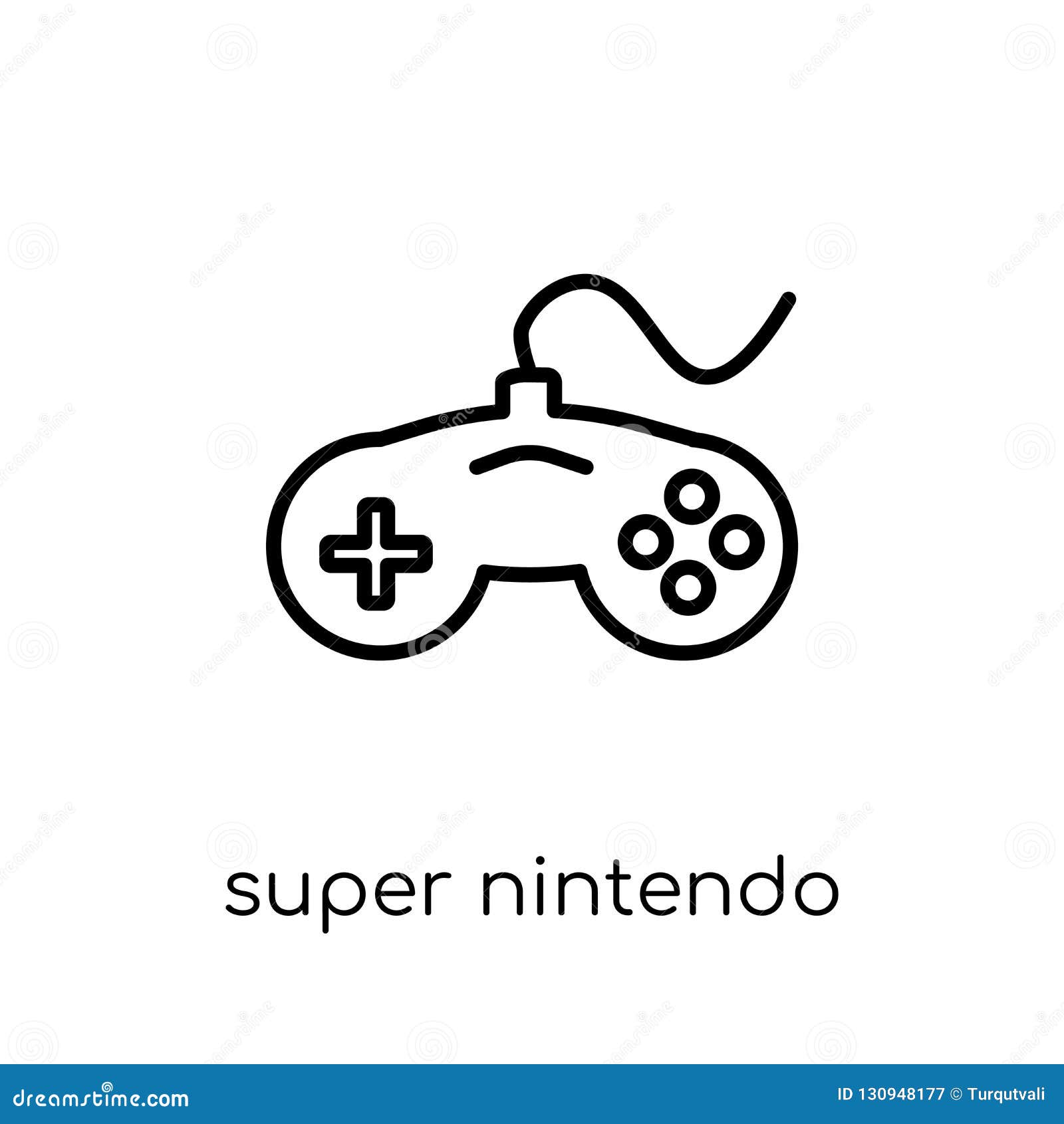 Super Nintendo Vector Icon On White Background. Flat Vector Super ...