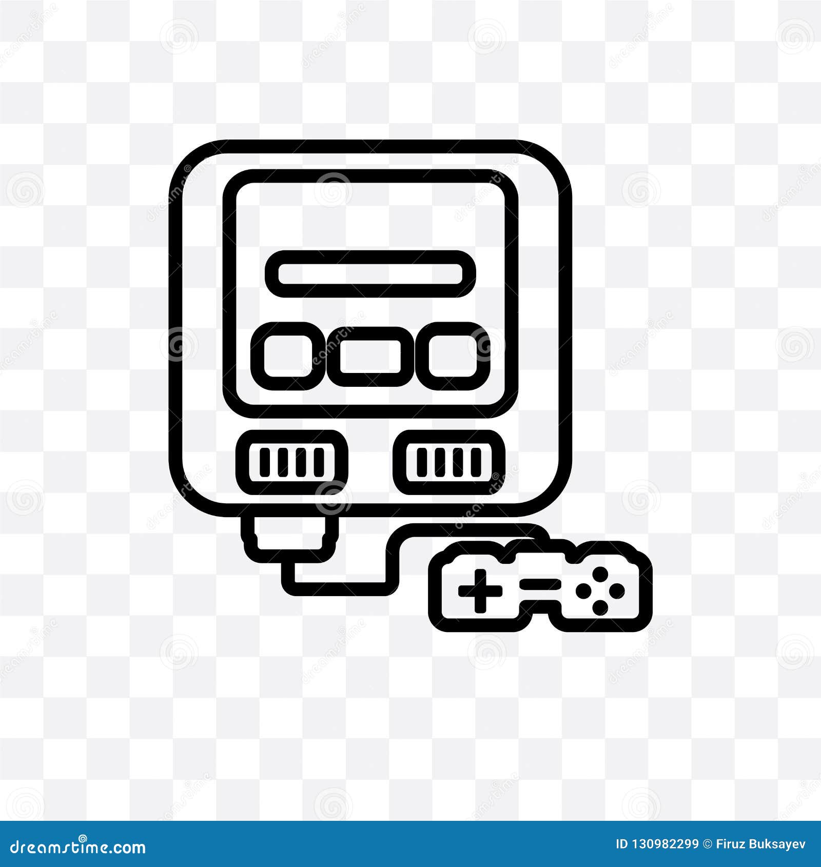 Super Nintendo Vector Linear Icon Isolated on Transparent Background ...