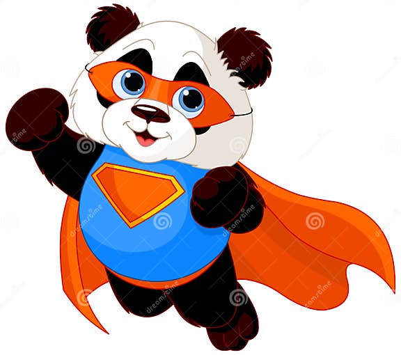 Super Panda stock vector. Illustration of baby, brave - 32920980