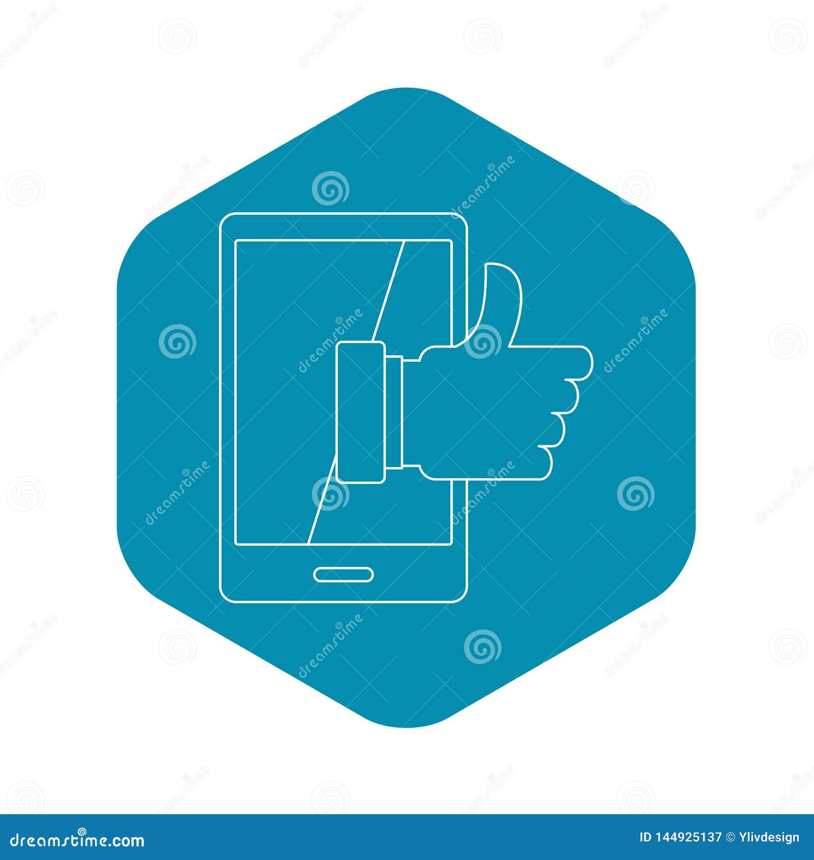 Super Phone Icon, Outline Style Stock Vector - Illustration of ...