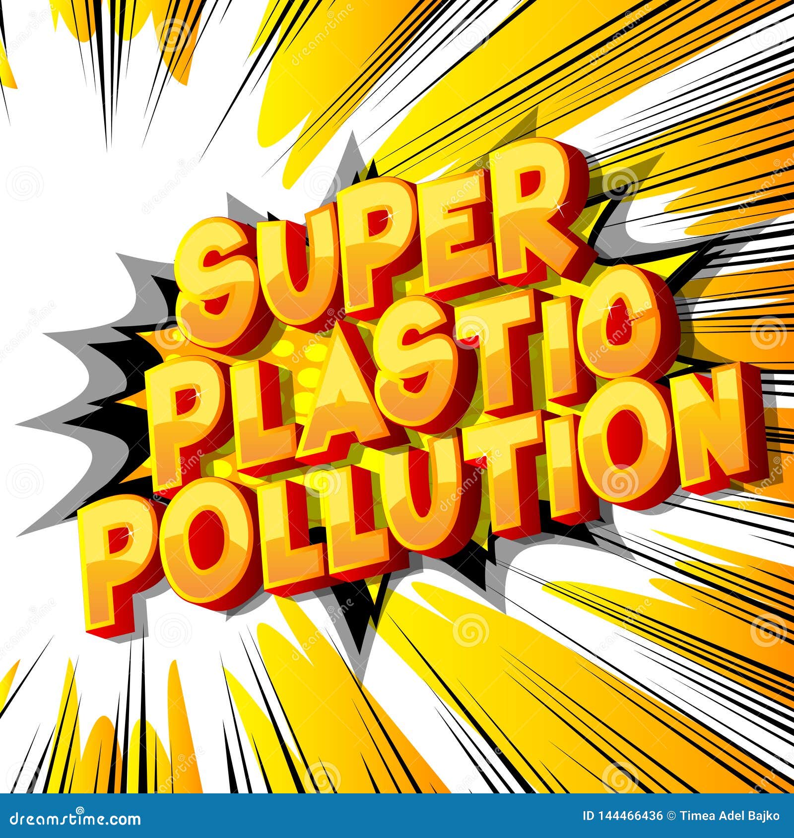 Super Plastic Pollution - Comic Book Style Words. Stock Vector ...