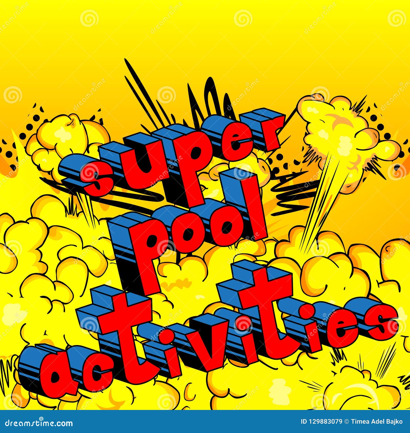 Super Pool Activities - Comic Book Style Words. Stock Vector ...