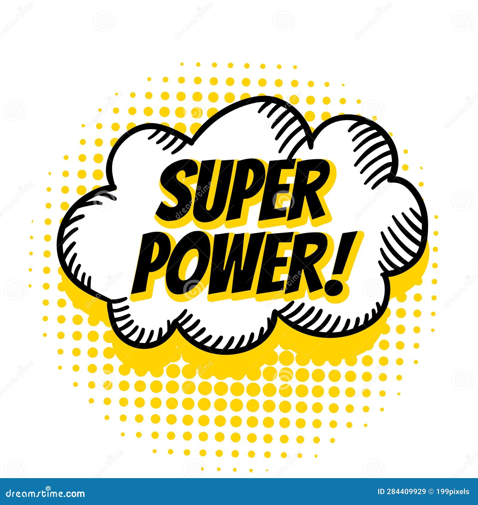 Super Power Comic Speech Bubble. Cartoon Vector Stock Vector ...