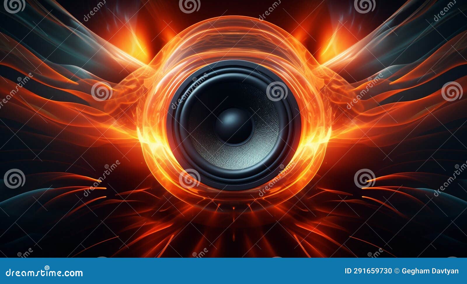Power Speaker on Abstract Background, Speaker on Colored Background ...