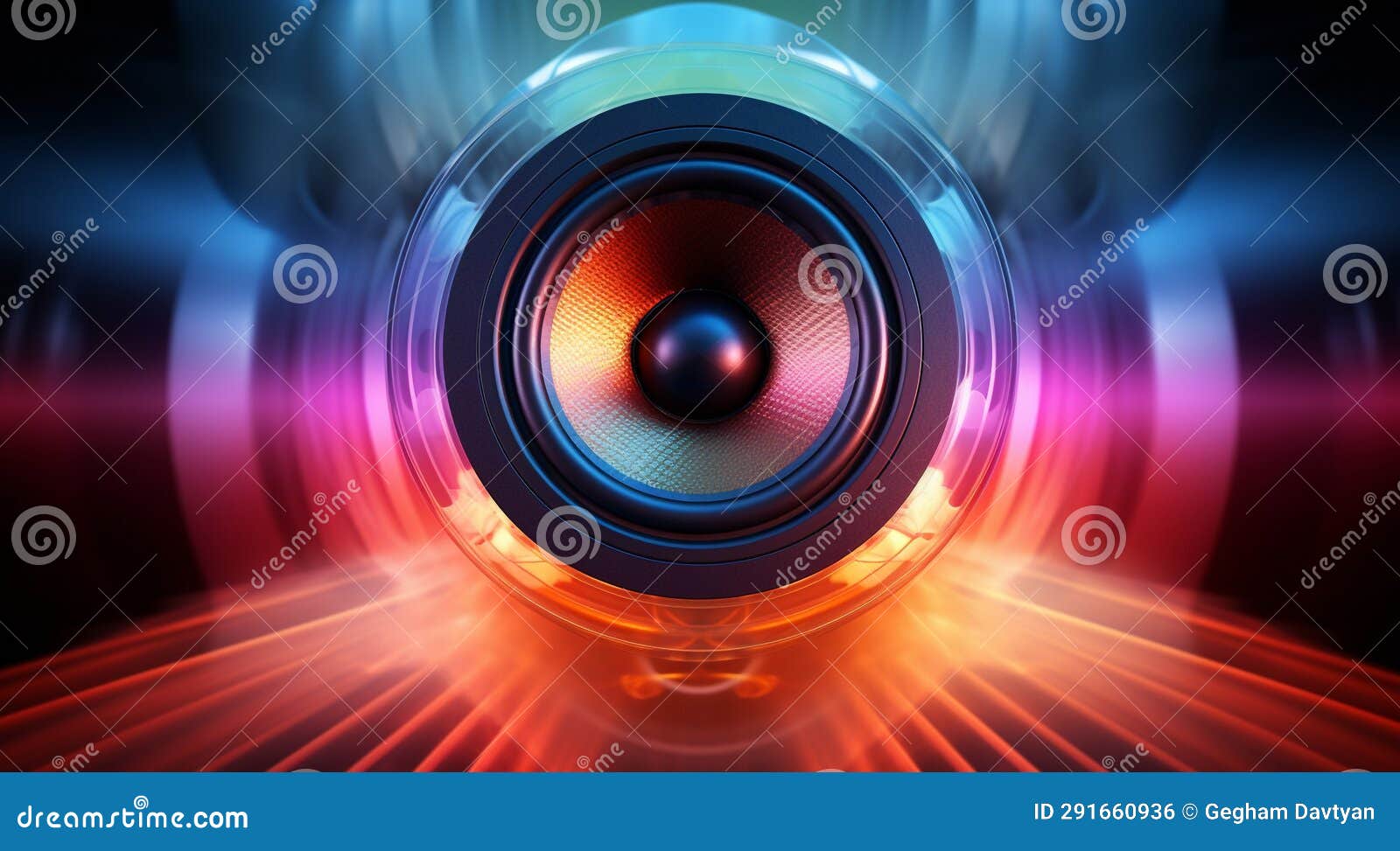 Power Speaker on Abstract Background, Speaker on Colored Background ...