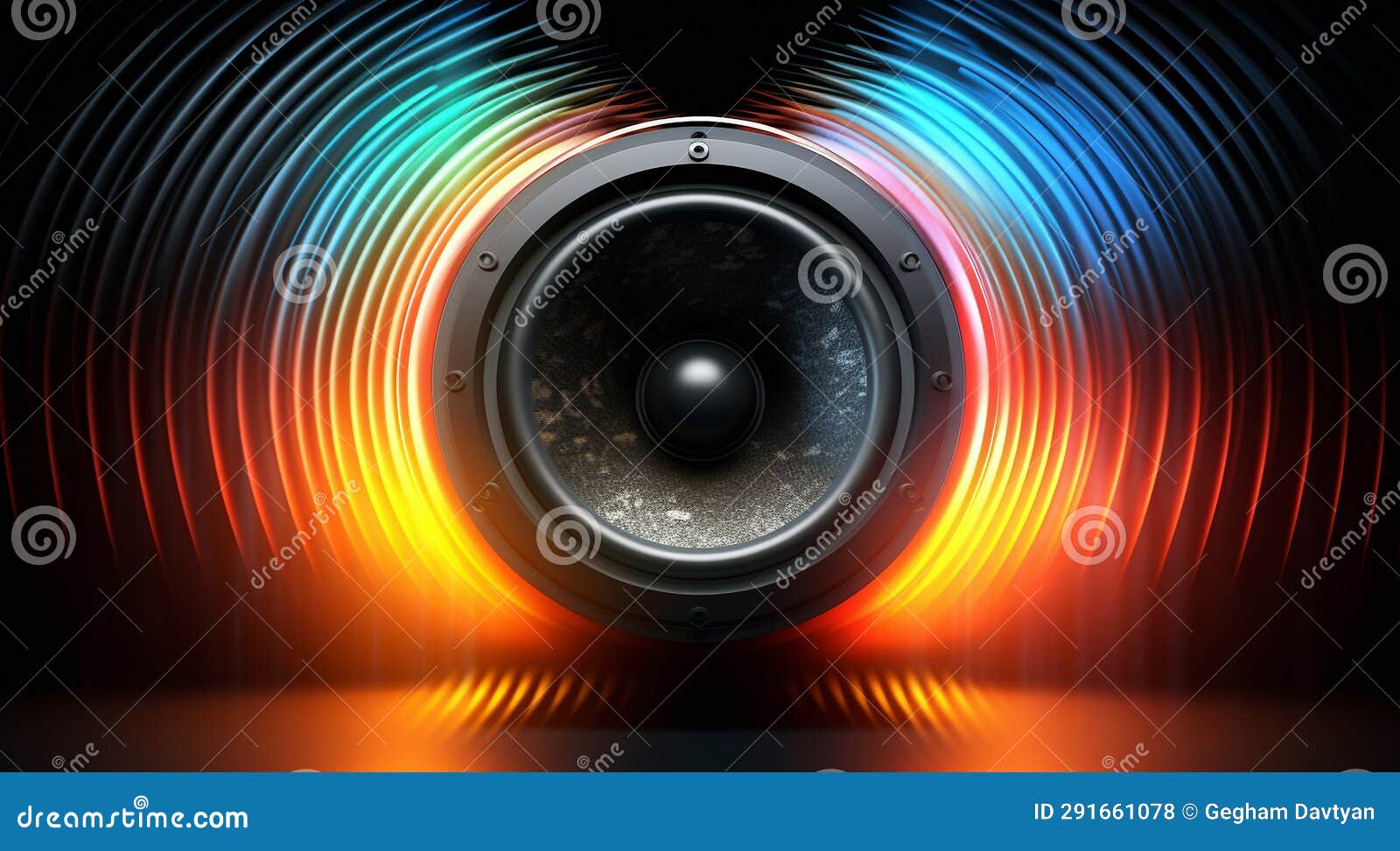 Power Speaker on Abstract Background, Speaker on Colored Background ...