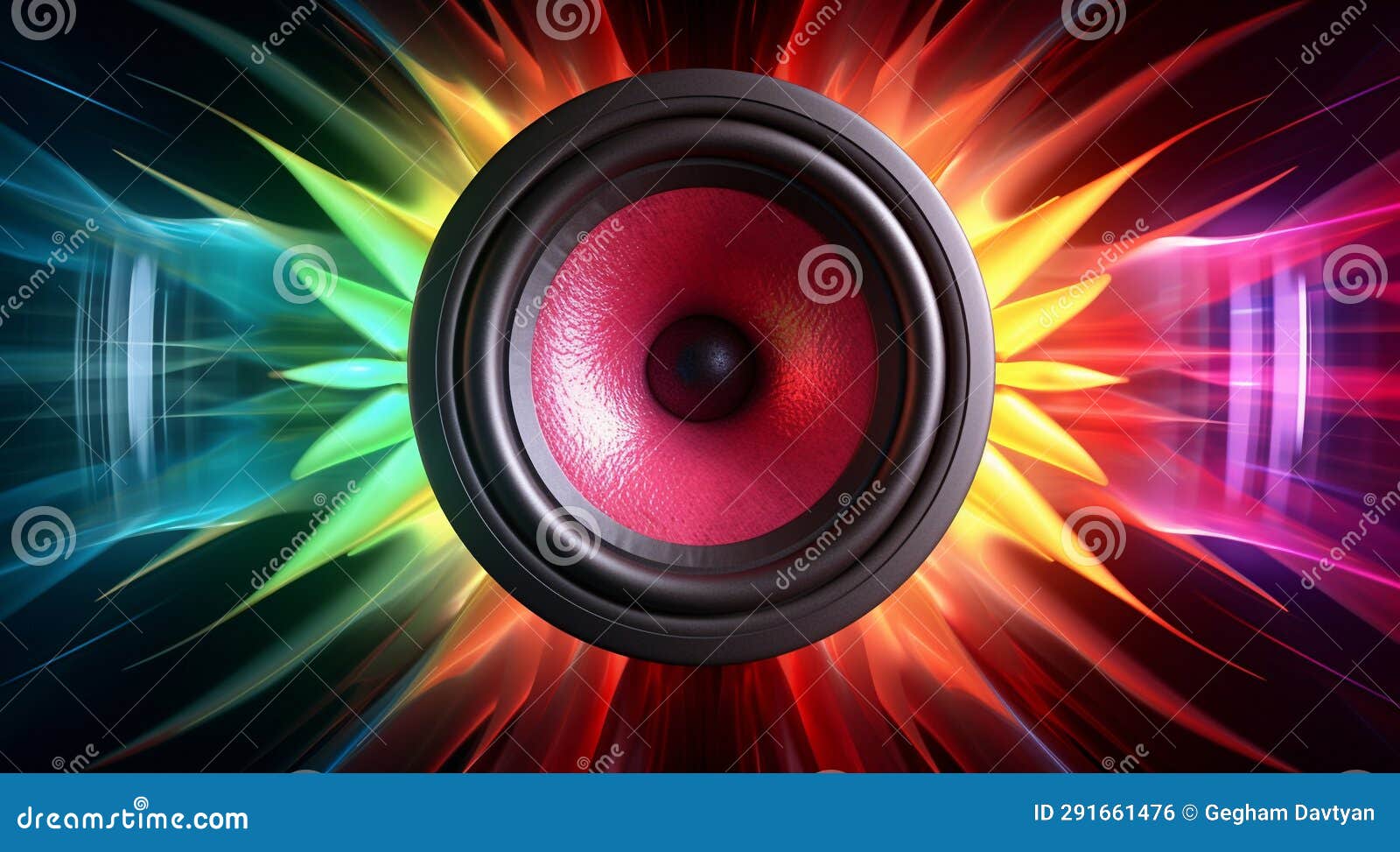 Power Speaker on Abstract Background, Speaker on Colored Background ...