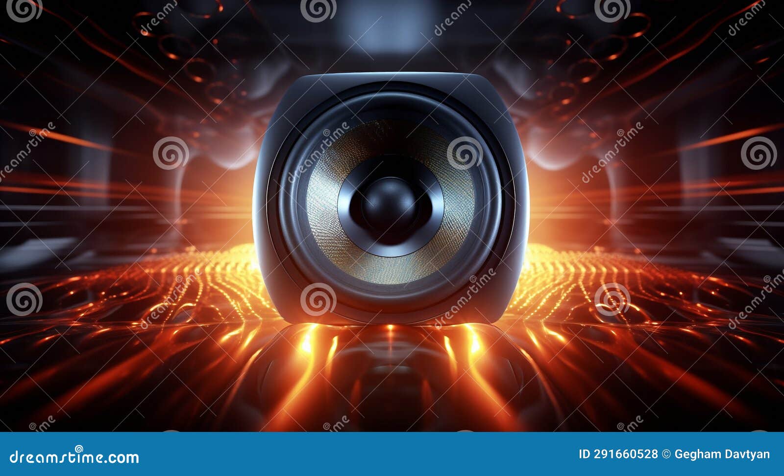 Power Speaker on Abstract Background, Speaker on Colored Background ...