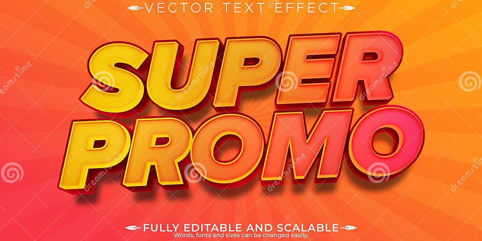 Super Promo Text Effect, Editable Super and Promo Customizable Font ...